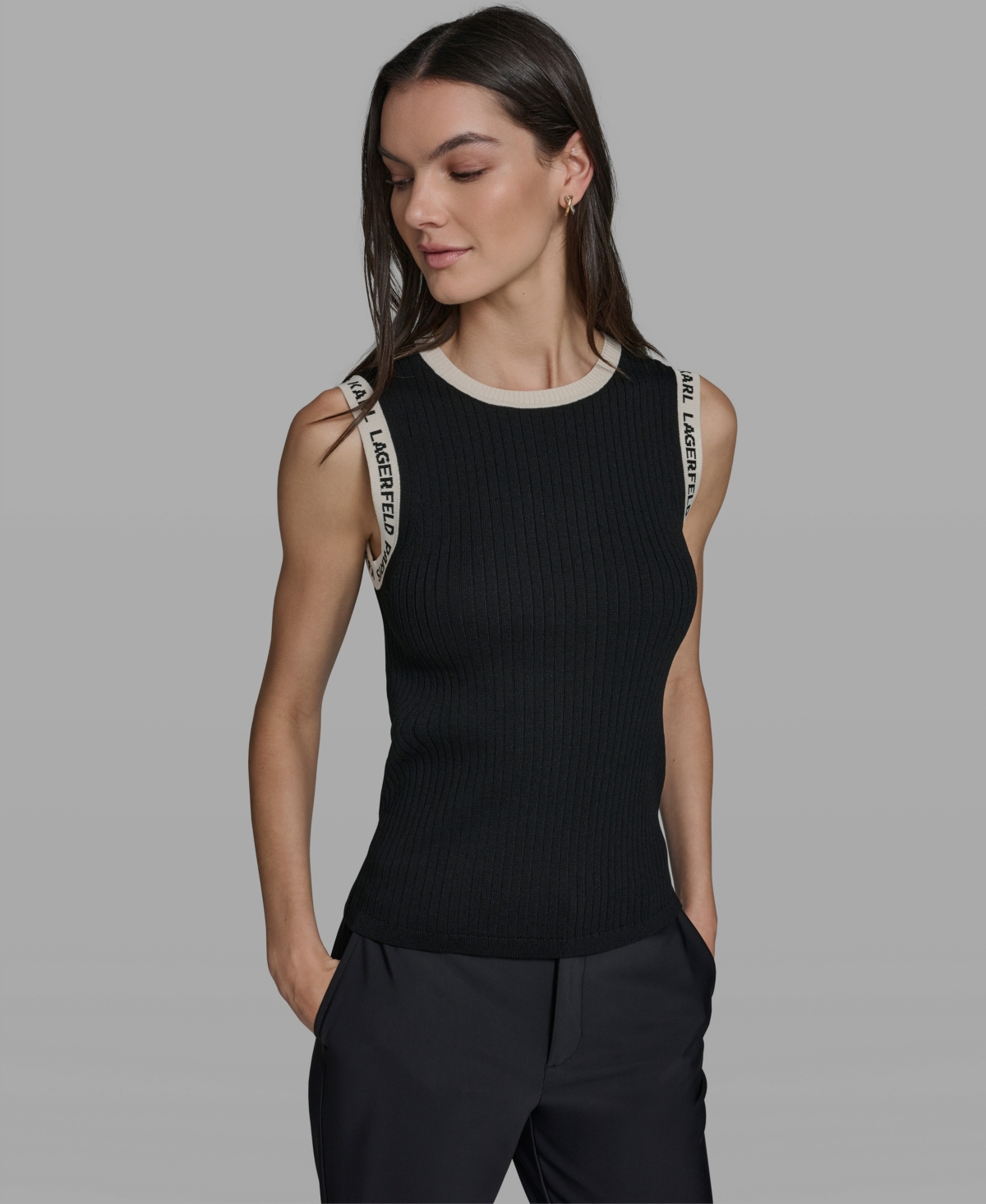 Click here for Karl Lagerfeld Paris Womens Sleeveless Klp Trim Ta... prices