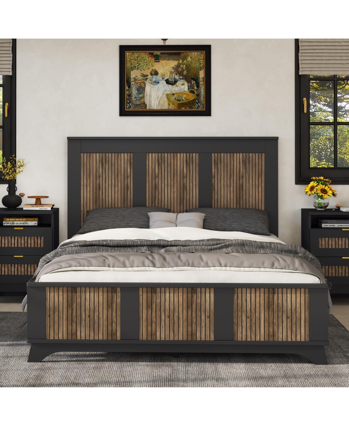 Click here for Streamdale Furniture Wooden Platform Queen Bed wit... prices