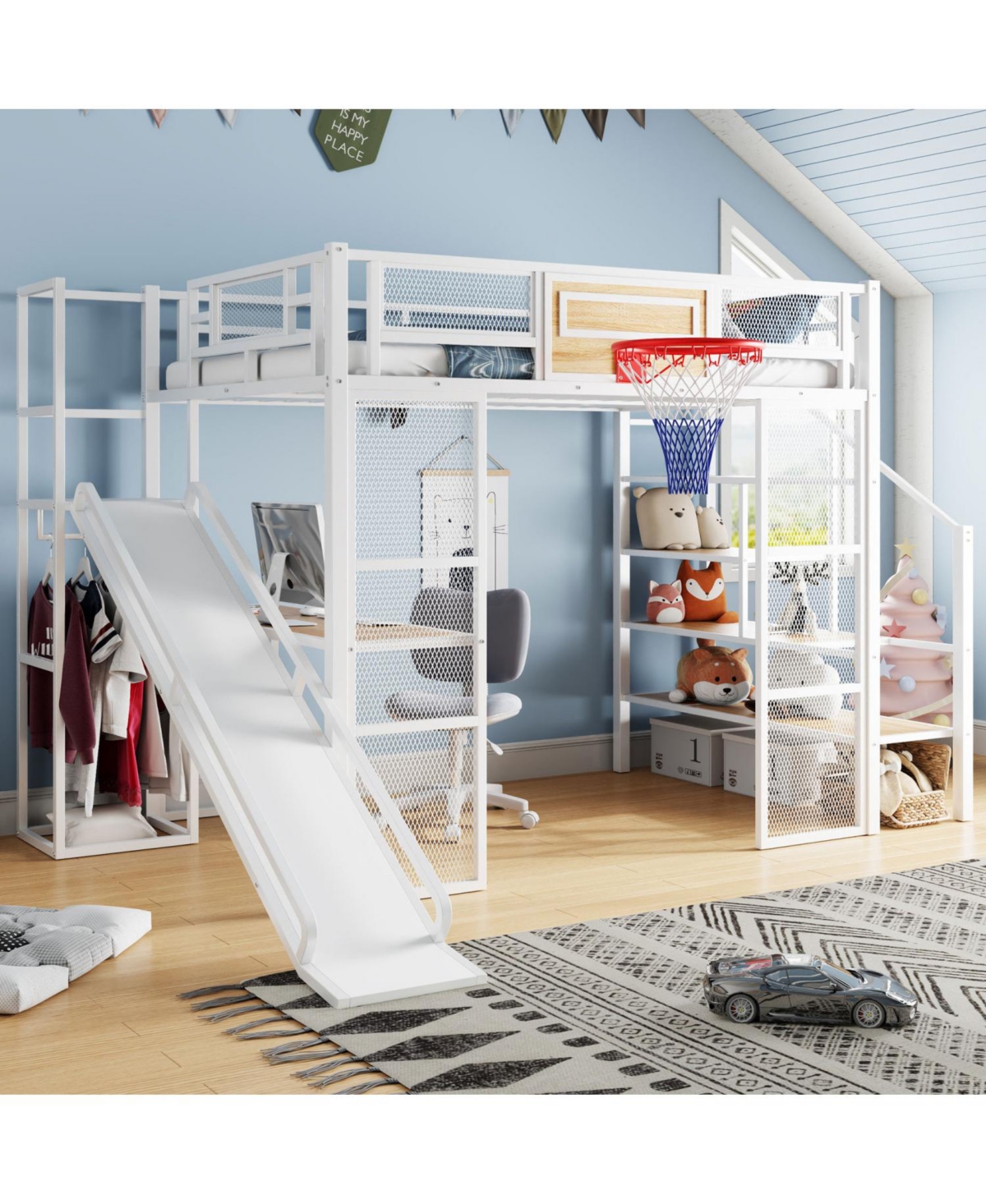 Click here for Streamdale Furniture Metal Loft Bed with Desk  War... prices