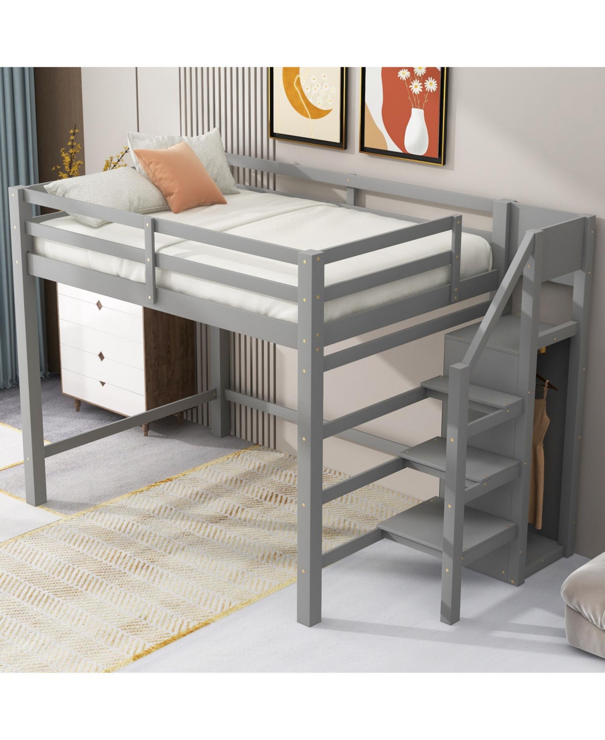 Click here for Streamdale Furniture Full Size Wood Loft Bed with... prices