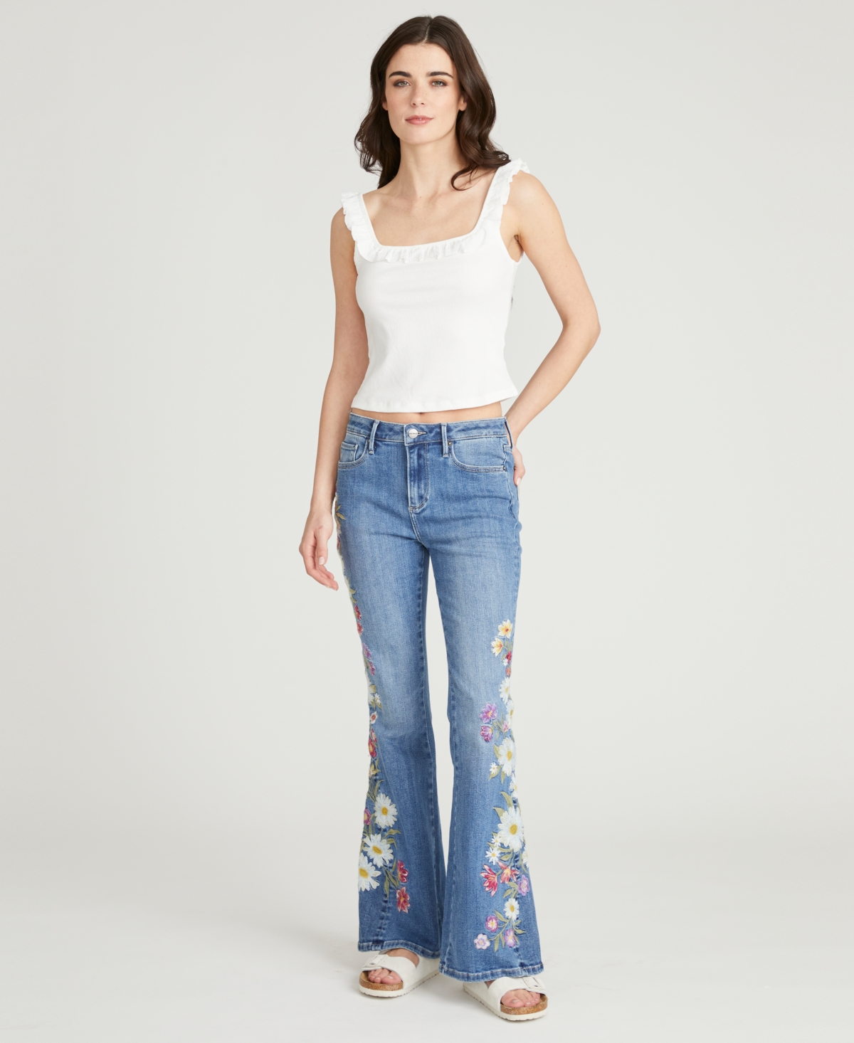 Click here for Driftwood Womens Fab Farrah Daisyland Flare Jeans... prices