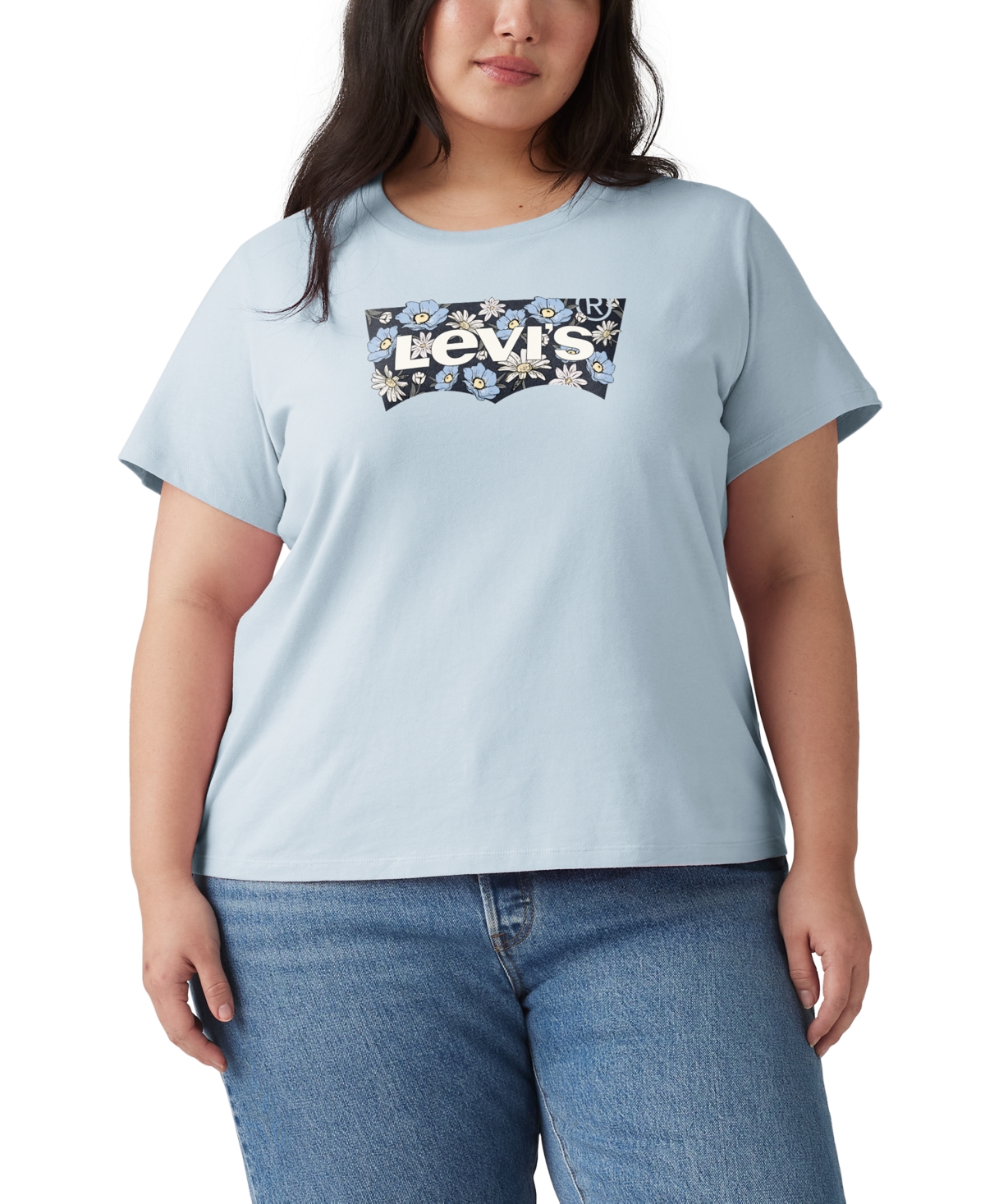 Click here for Levis Trendy Plus Size Perfect Logo Cotton T-Shirt... prices