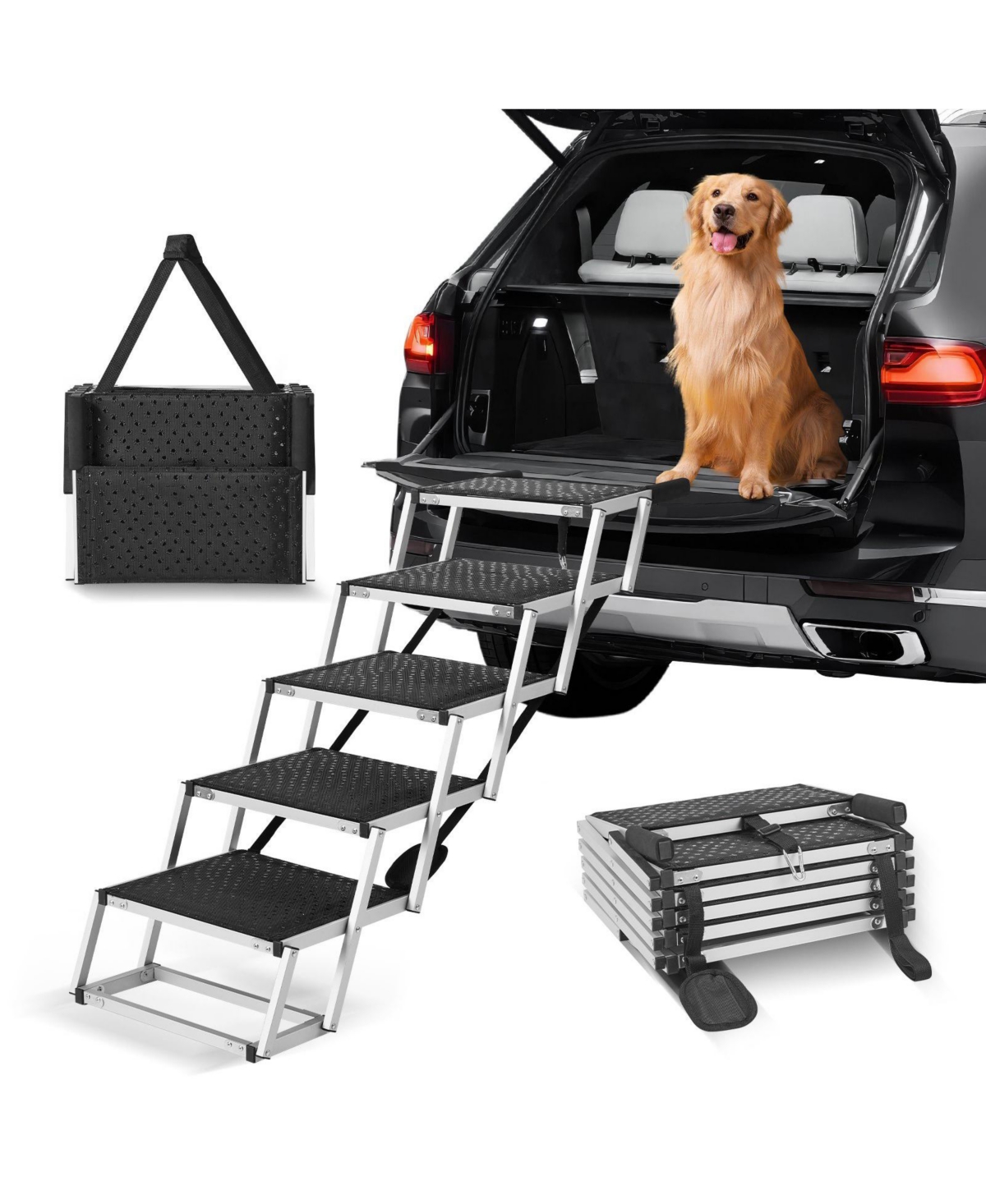 Click here for Cozito Wide 5-Step Aluminum Folding Dog Stairs for... prices