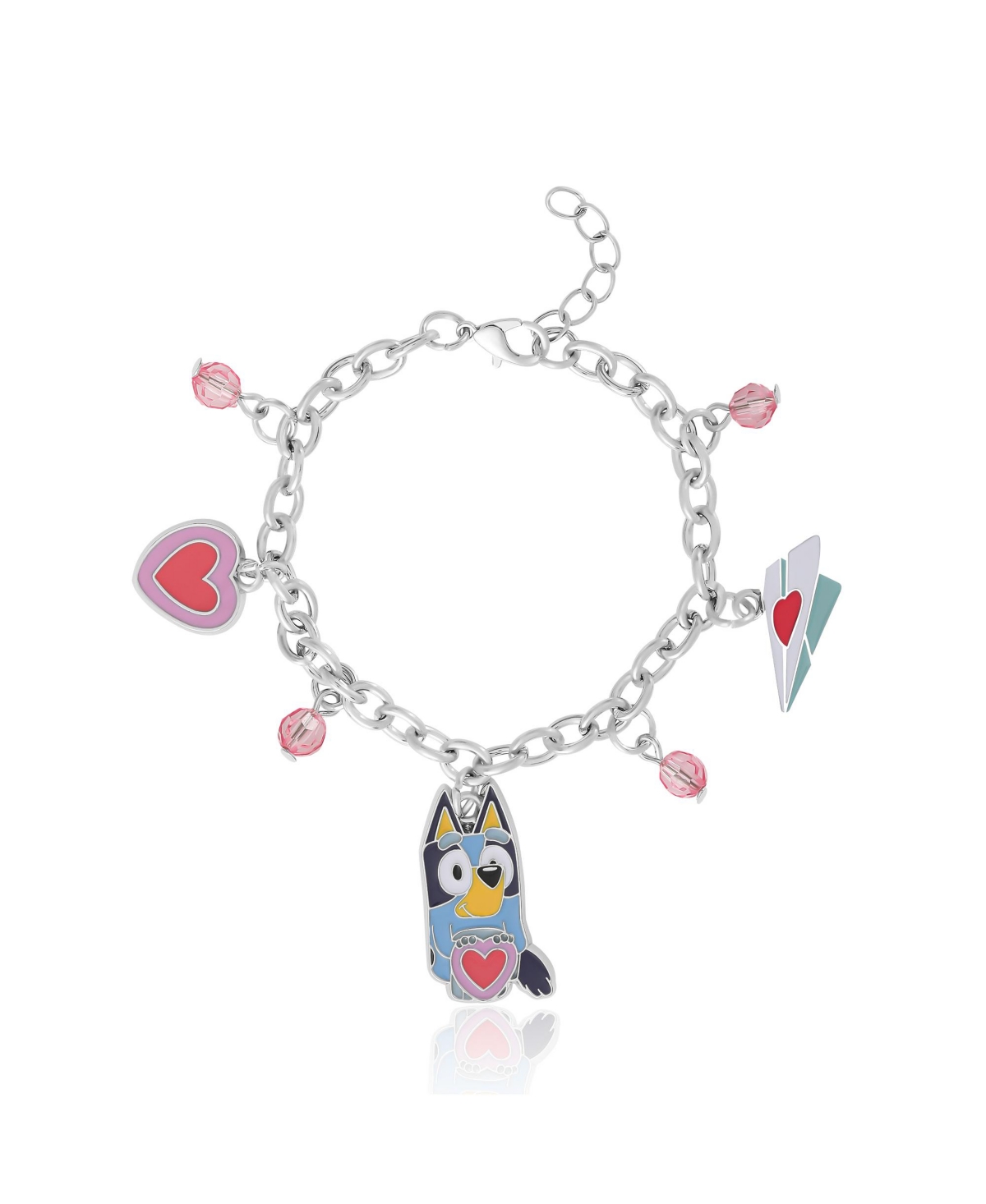Click here for Bluey Charm Bracelet  Silver-Tone  Heart & Love Le... prices