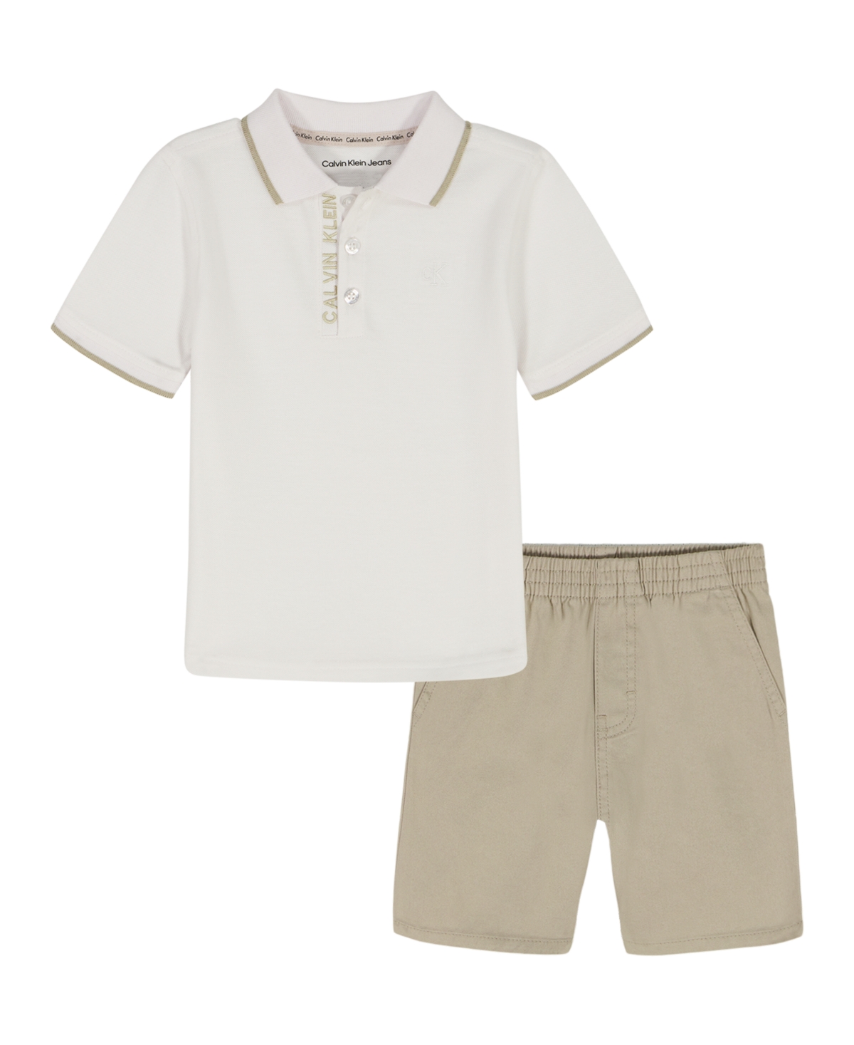 Click here for Calvin Klein Boys Toddler 2T-4T Logo Polo Shirt an... prices