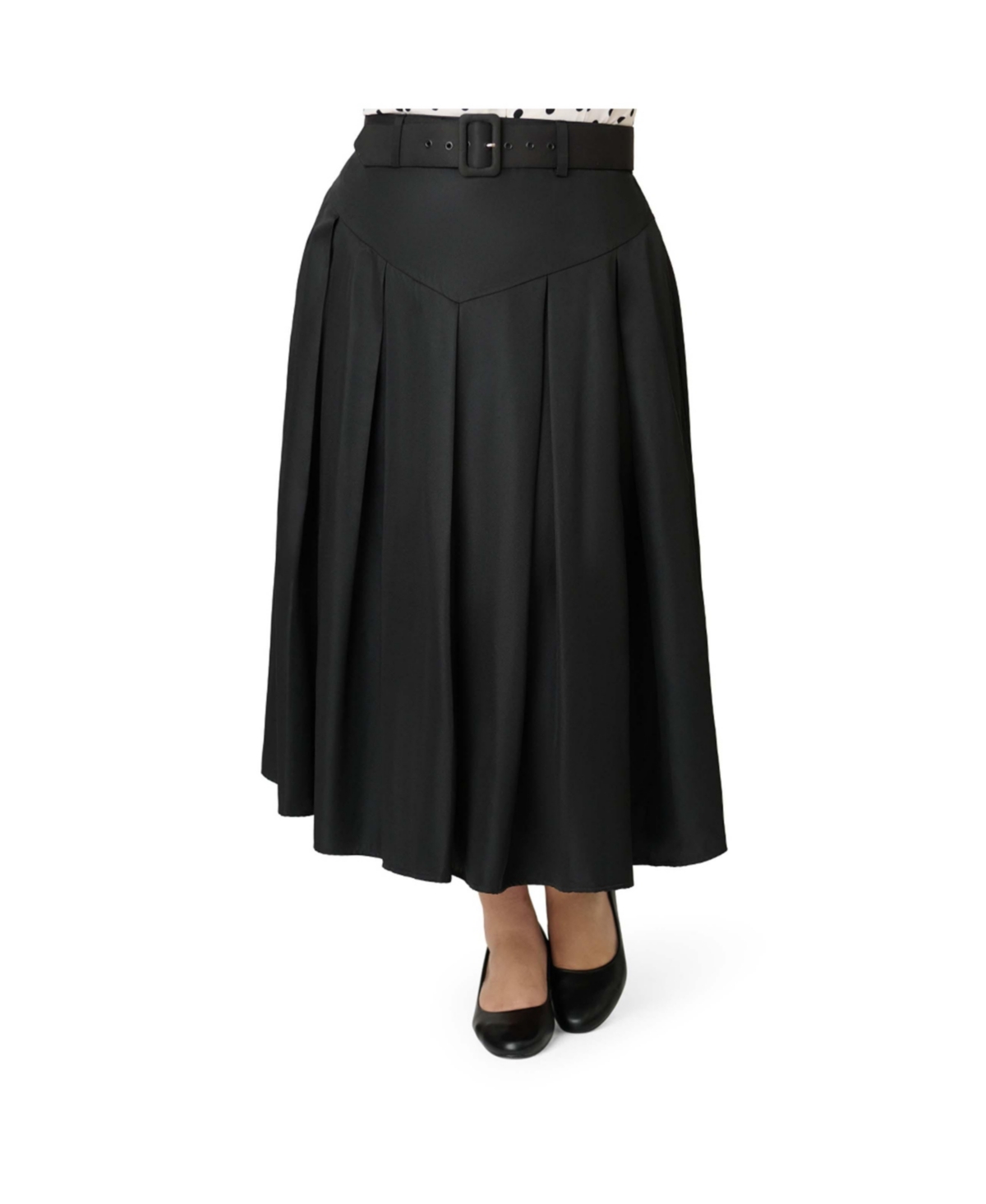 Click here for Unique Vintage Plus Size Pleated Mini Skirt - Soli... prices