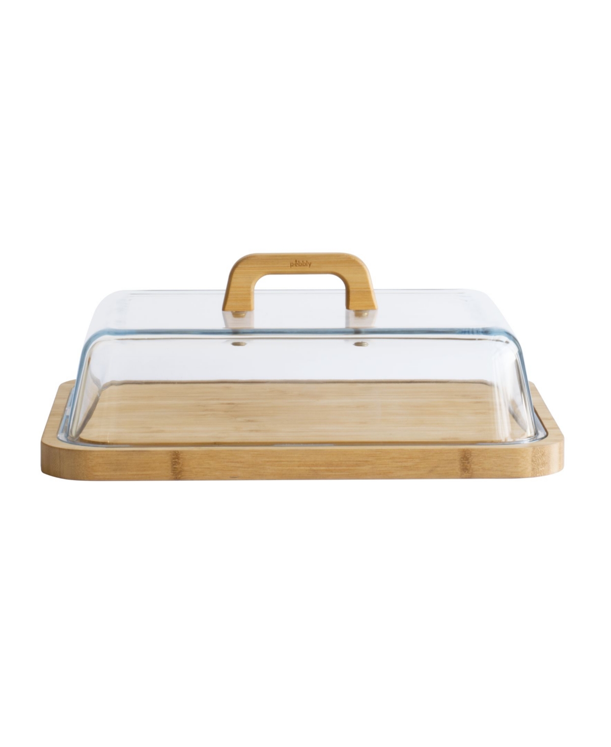 Click here for Pebbly Glass Bamboo Cheese Box - Glass  Bamboo prices