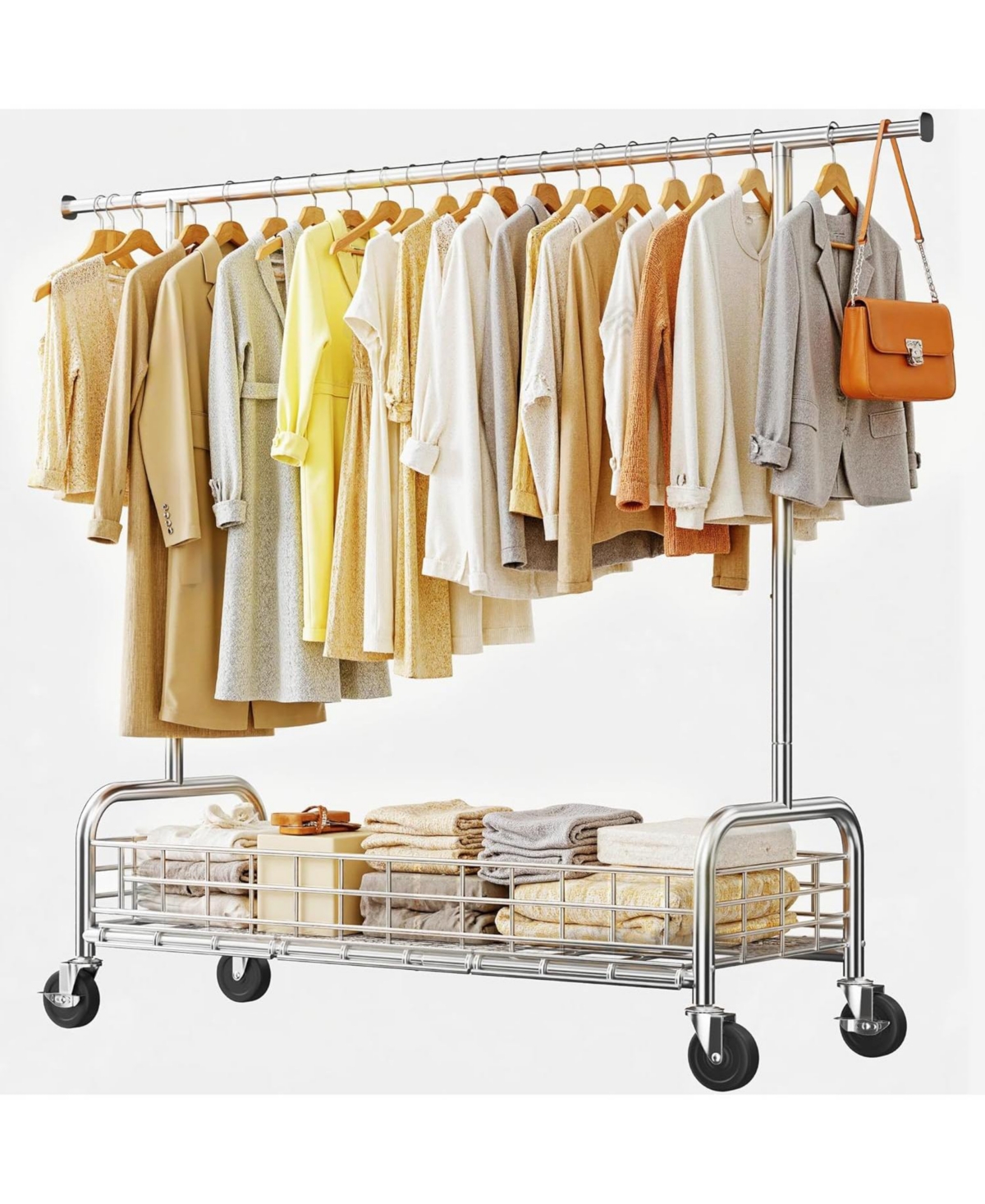Click here for Raybee Rolling Clothing Rack with Storage Basket a... prices
