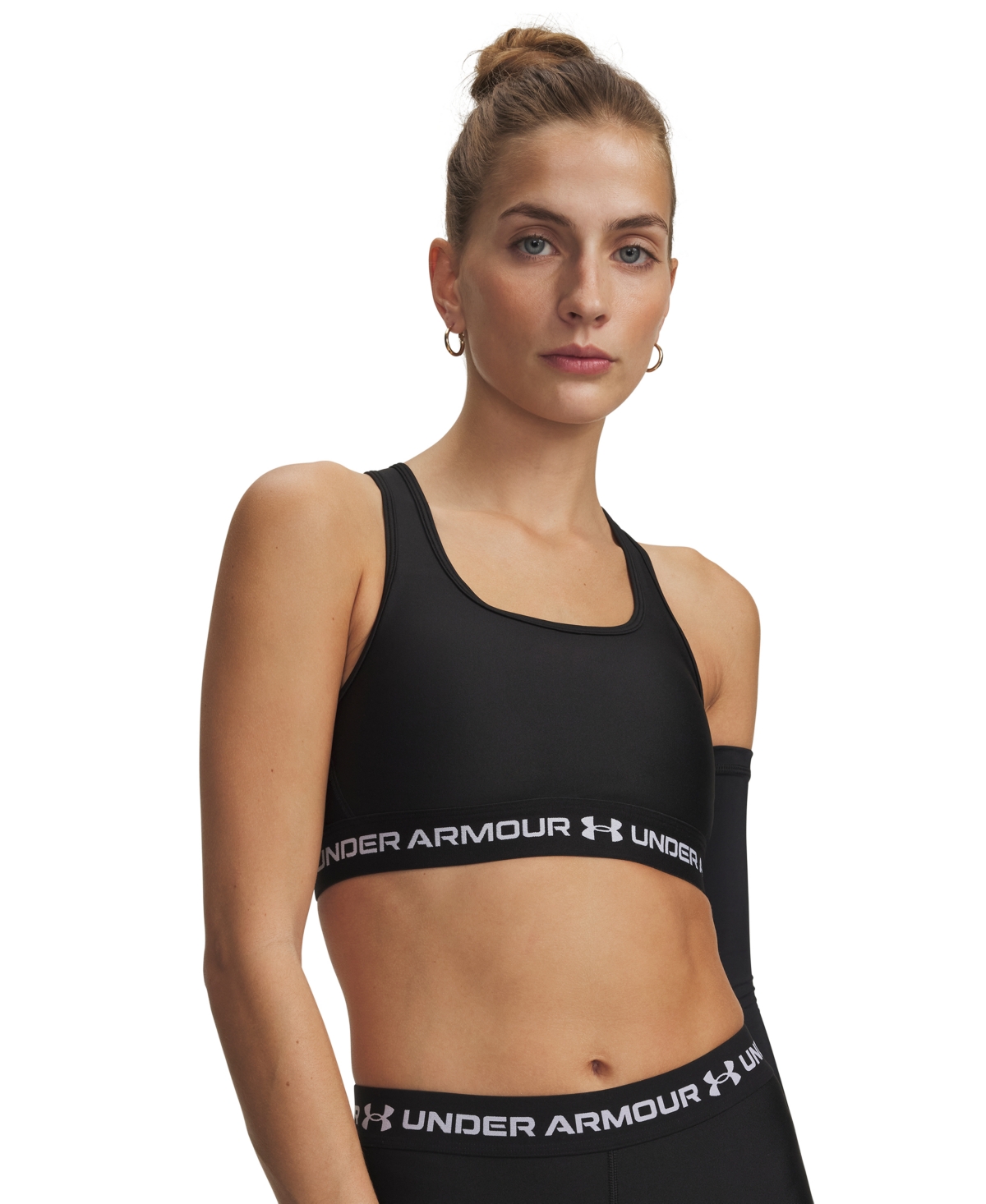 Under Armour Womens Mid Crossback Medium-Support Sports Bra in Black Size: XL