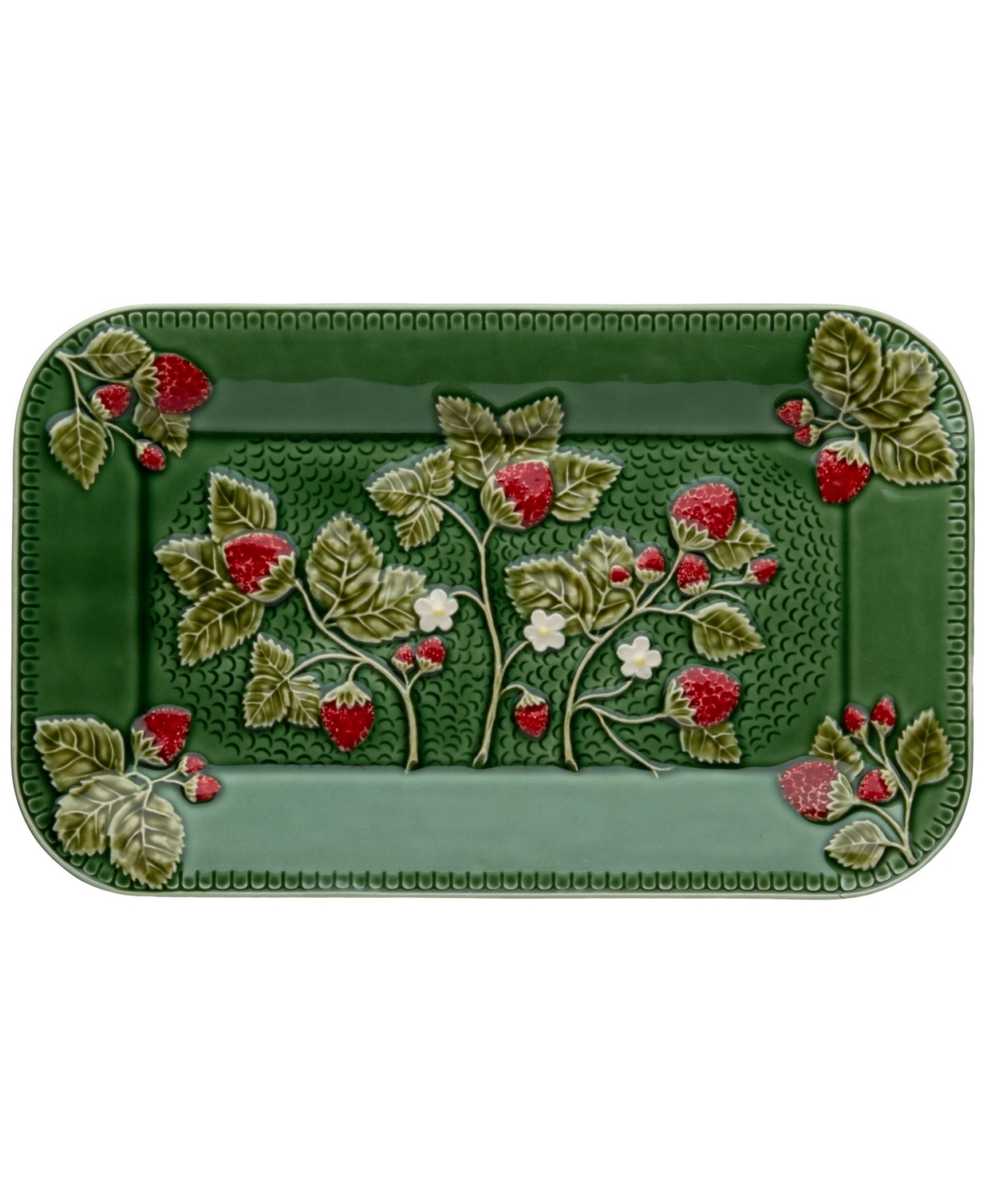 Click here for Bordallo Pinheiro Strawberries Rectangular Tray Pl... prices