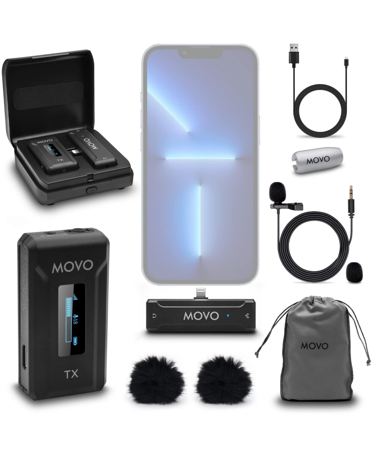 Click here for Movo Wmx-2-l Wireless Microphone for iPhone with C... prices