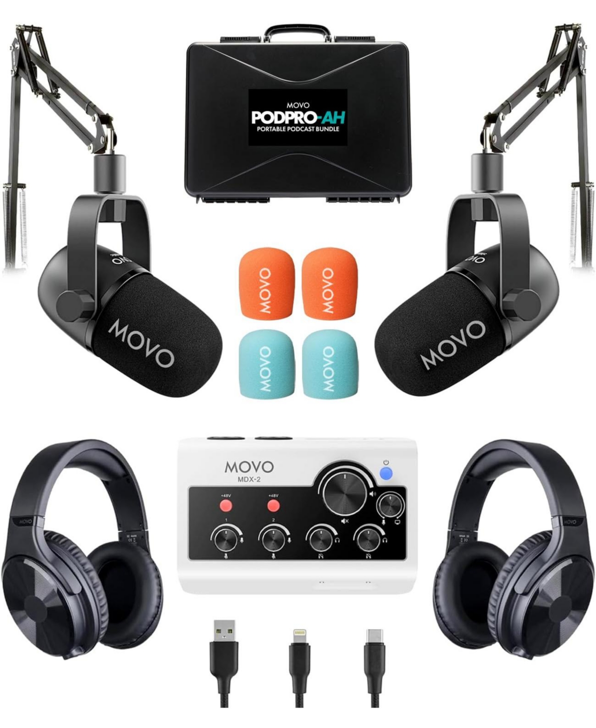 Click here for Movo PodPro-ah Portable Podcasting Bundle for 2 fo... prices