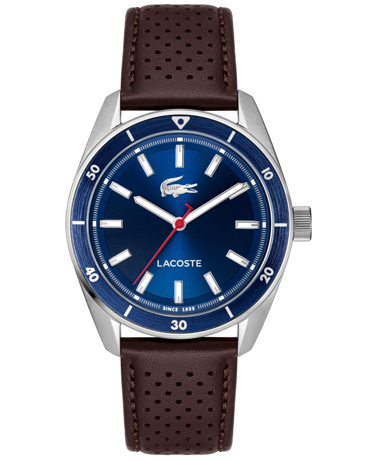 Click here for Lacoste Mens Boston Brown Leather Strap Watch  39m... prices