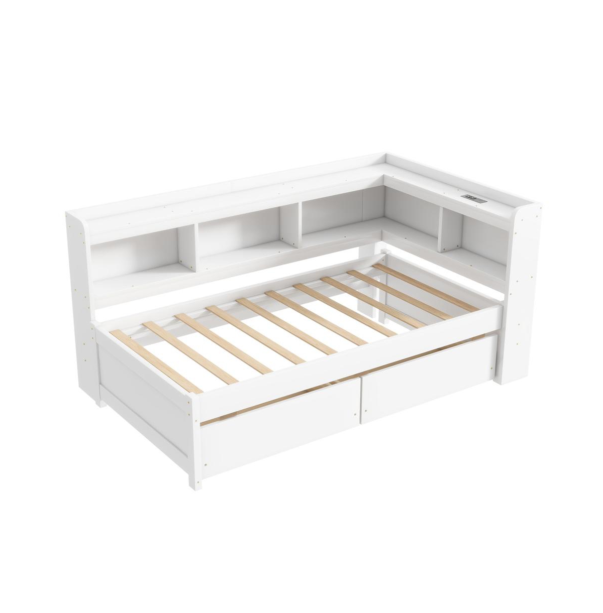 Click here for Cesicia Twin L-Shaped Bookcase Bed 2 Storage Drawe... prices
