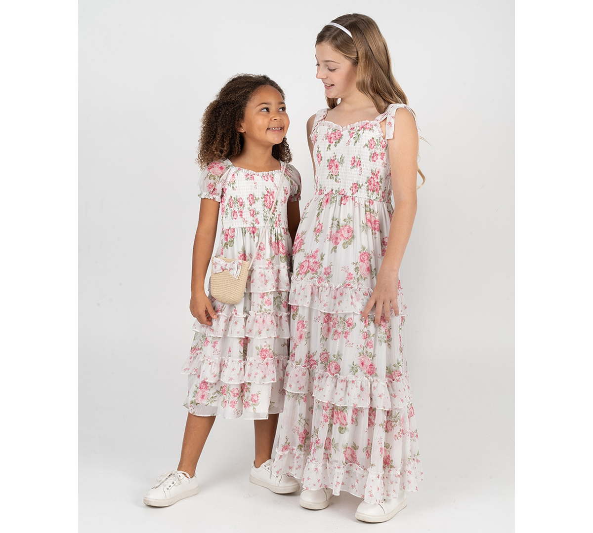 Click here for Rare Editions Girls 7-16 Floral Chiffon Smocked Ru... prices