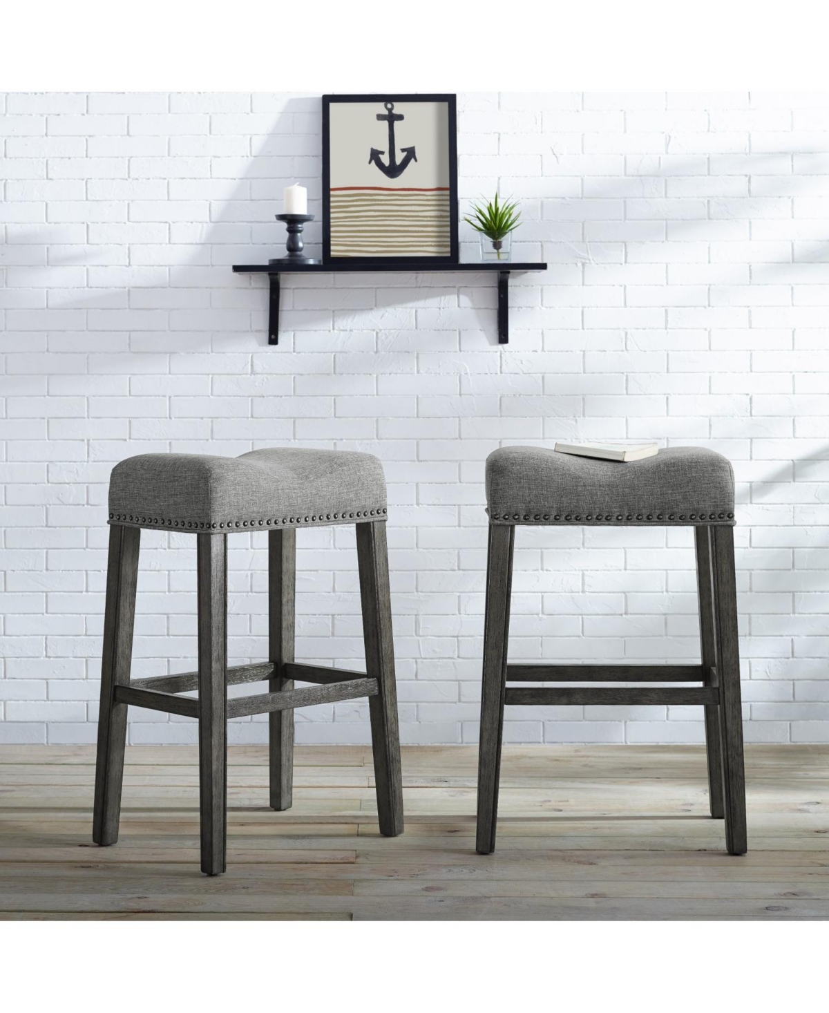 Click here for Simplie Fun Upholstered Backless Saddle Seat Bar S... prices