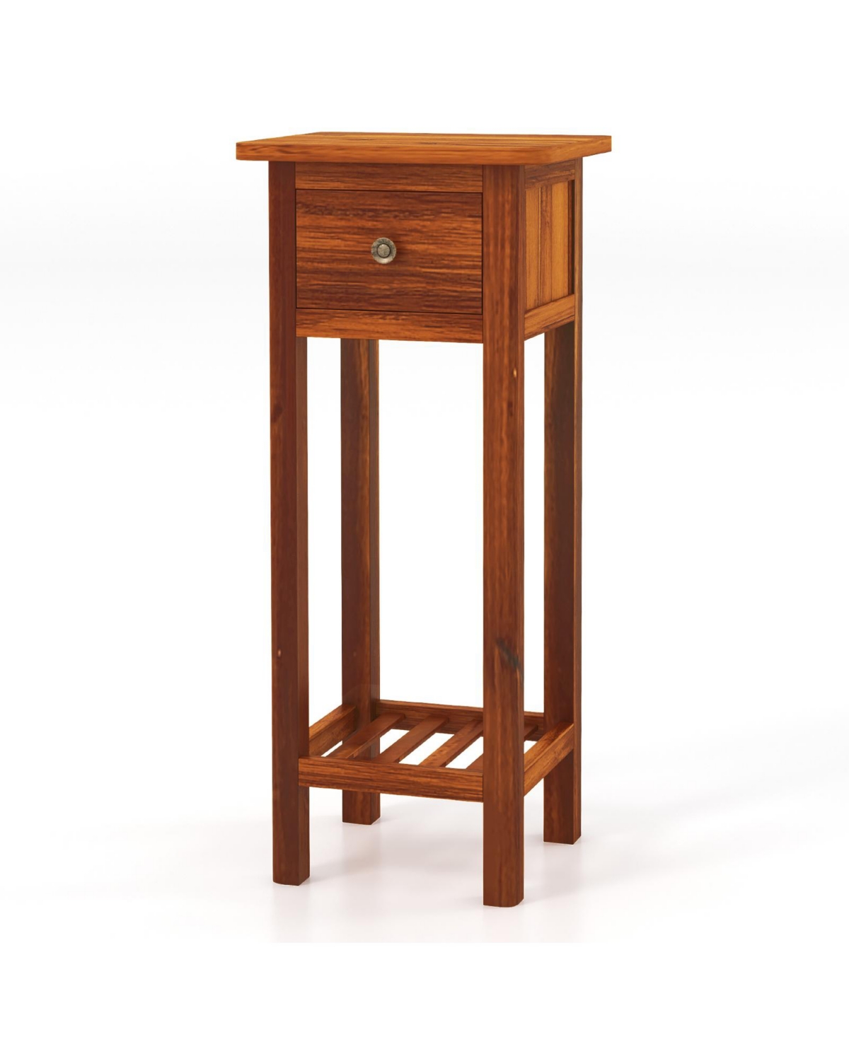 Click here for sumyeg 2 Tier Slim Nightstand Bedside Table with D... prices