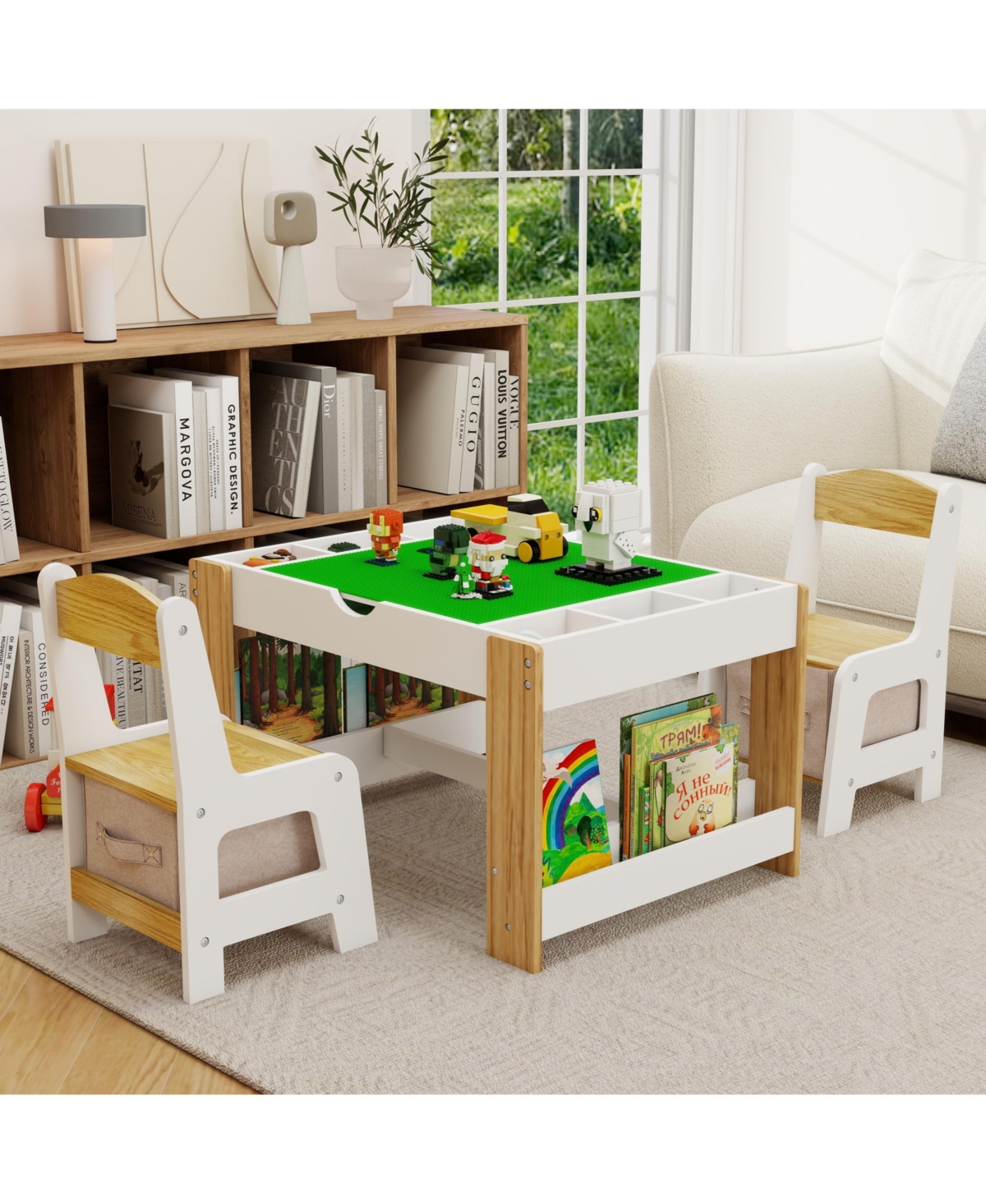 Click here for Flynama Kids 2 in 1 Play Table with 7 Storage Comp... prices
