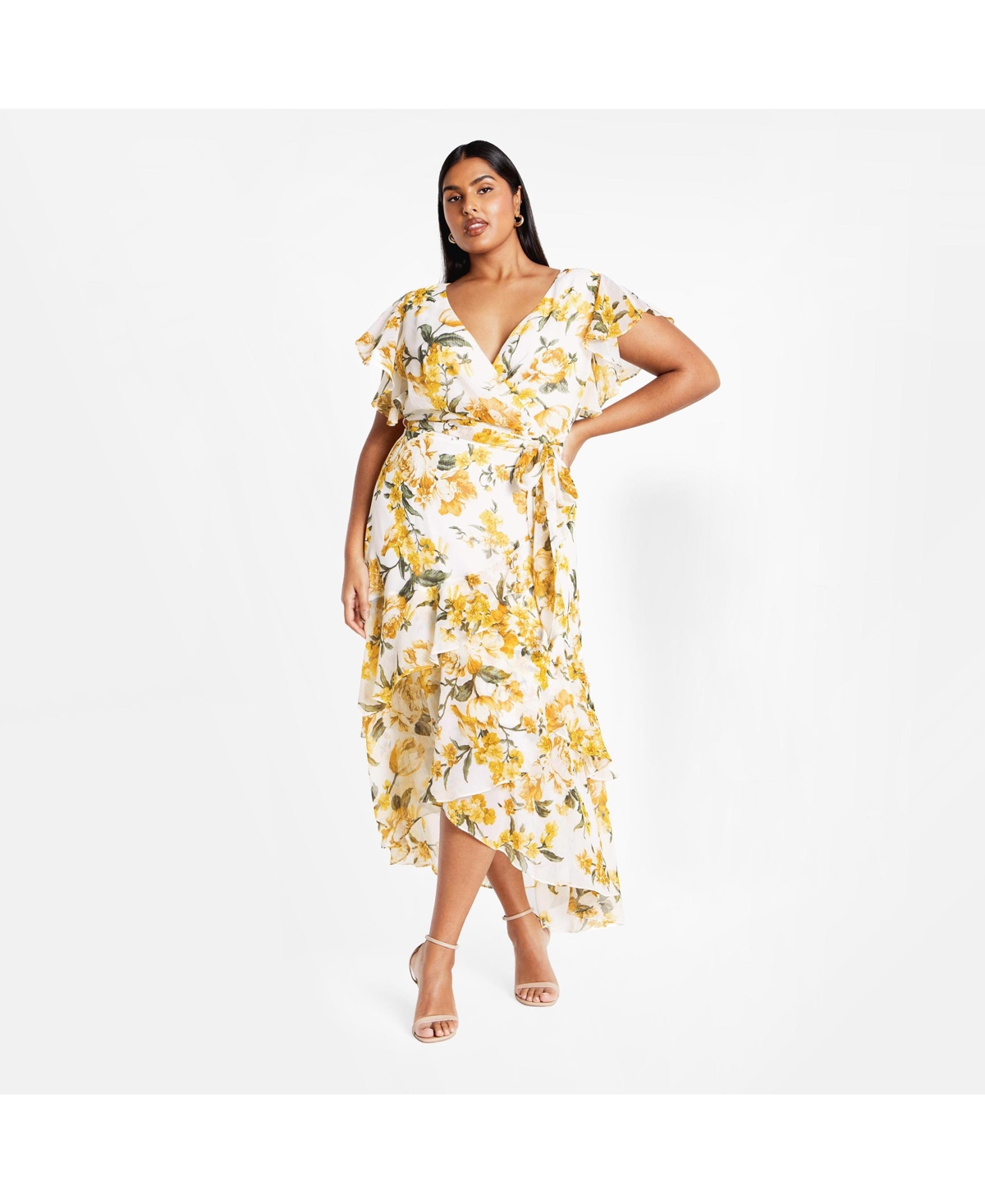 Click here for City Chic Plus Size Flirty Tier Print Maxi Dress -... prices