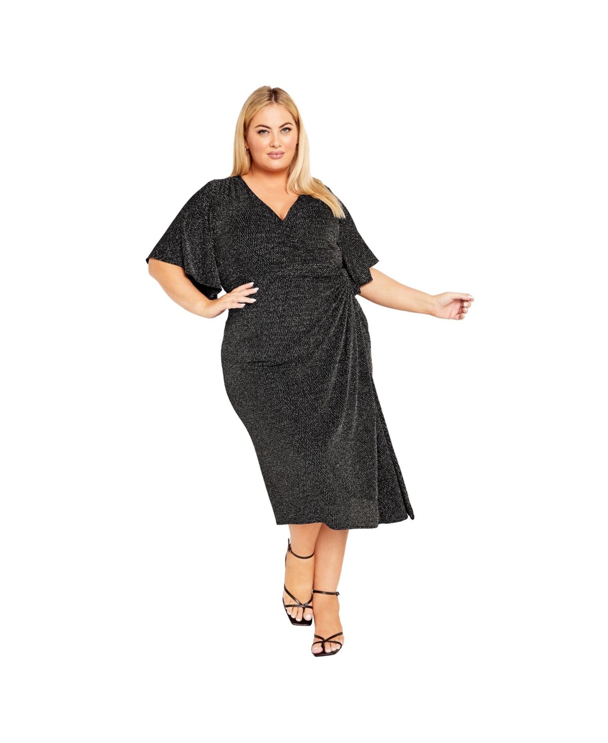 Click here for Avenue Womens Viva Glam Dress - Black shimmer prices