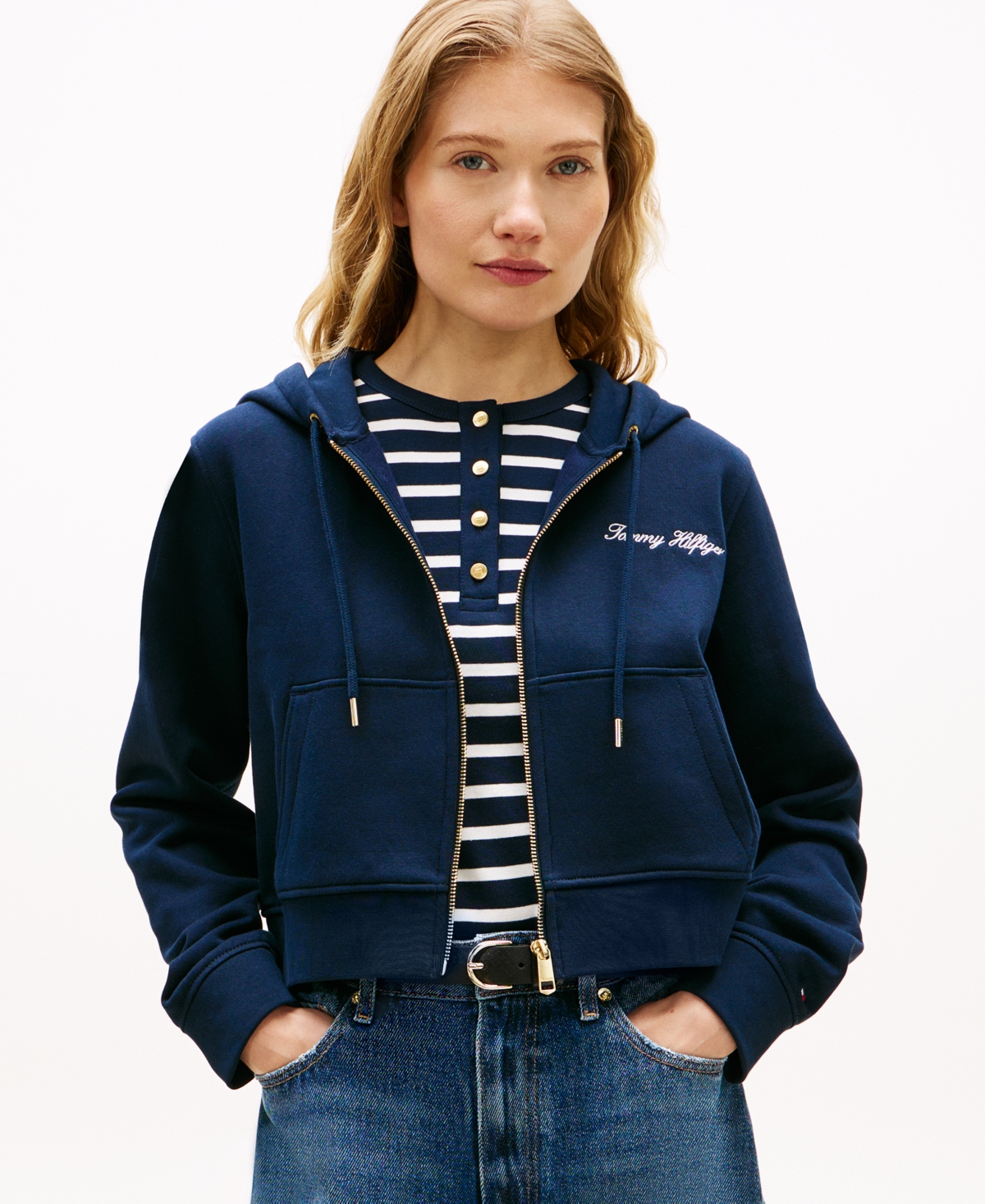 Click here for Tommy Hilfiger Womens Full-Zip Hoodie - Dark Night prices
