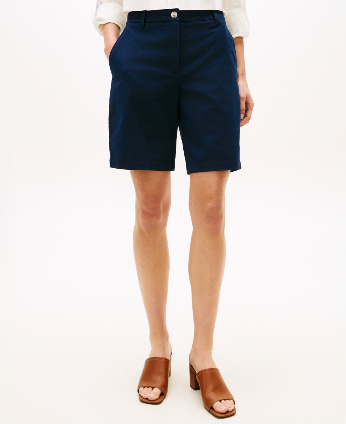 Click here for Tommy Hilfiger Womens Twill Slim Straight Shorts -... prices
