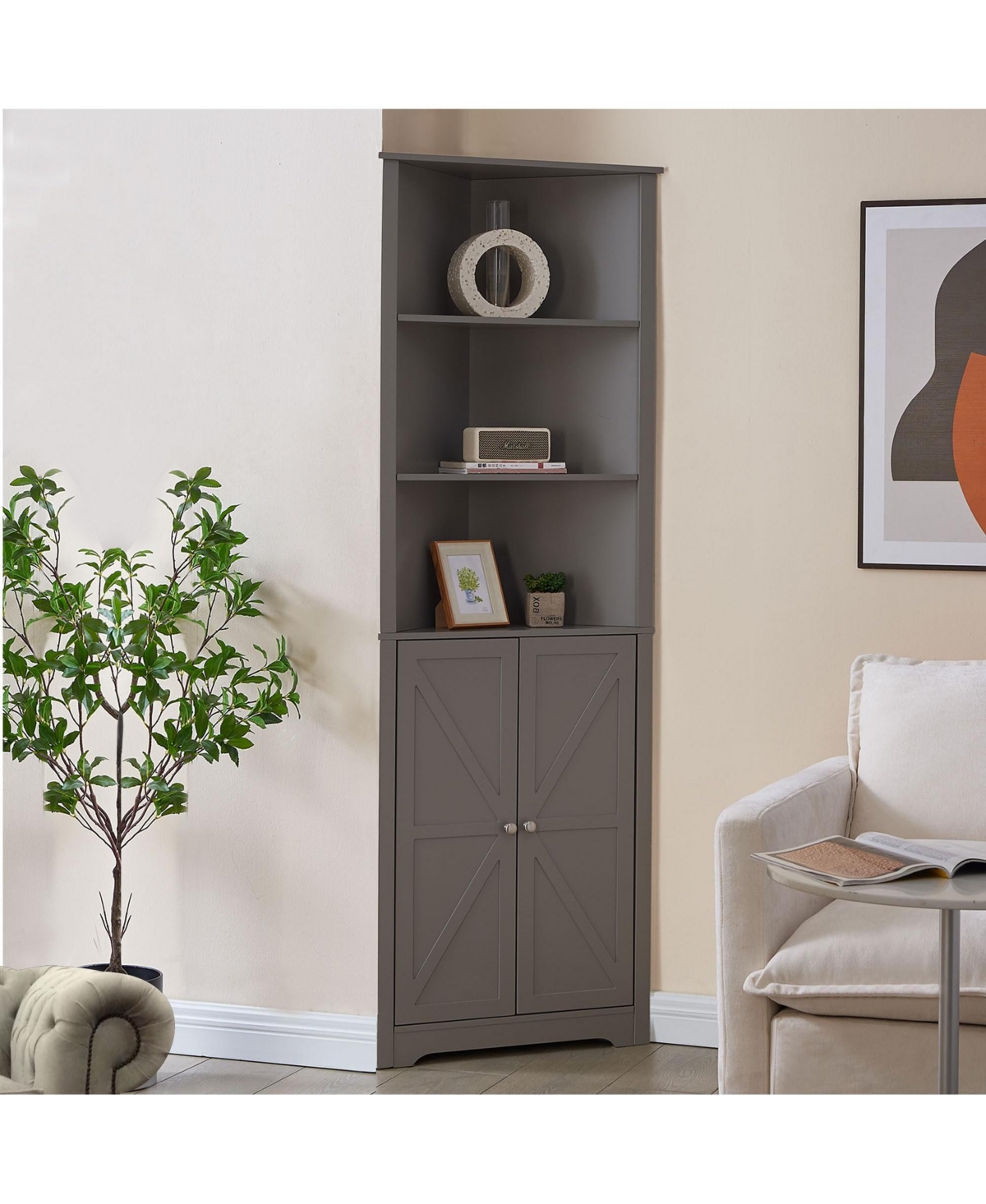 Click here for Kings Brand Furniture Tall Wooden Corner Cabinet w... prices