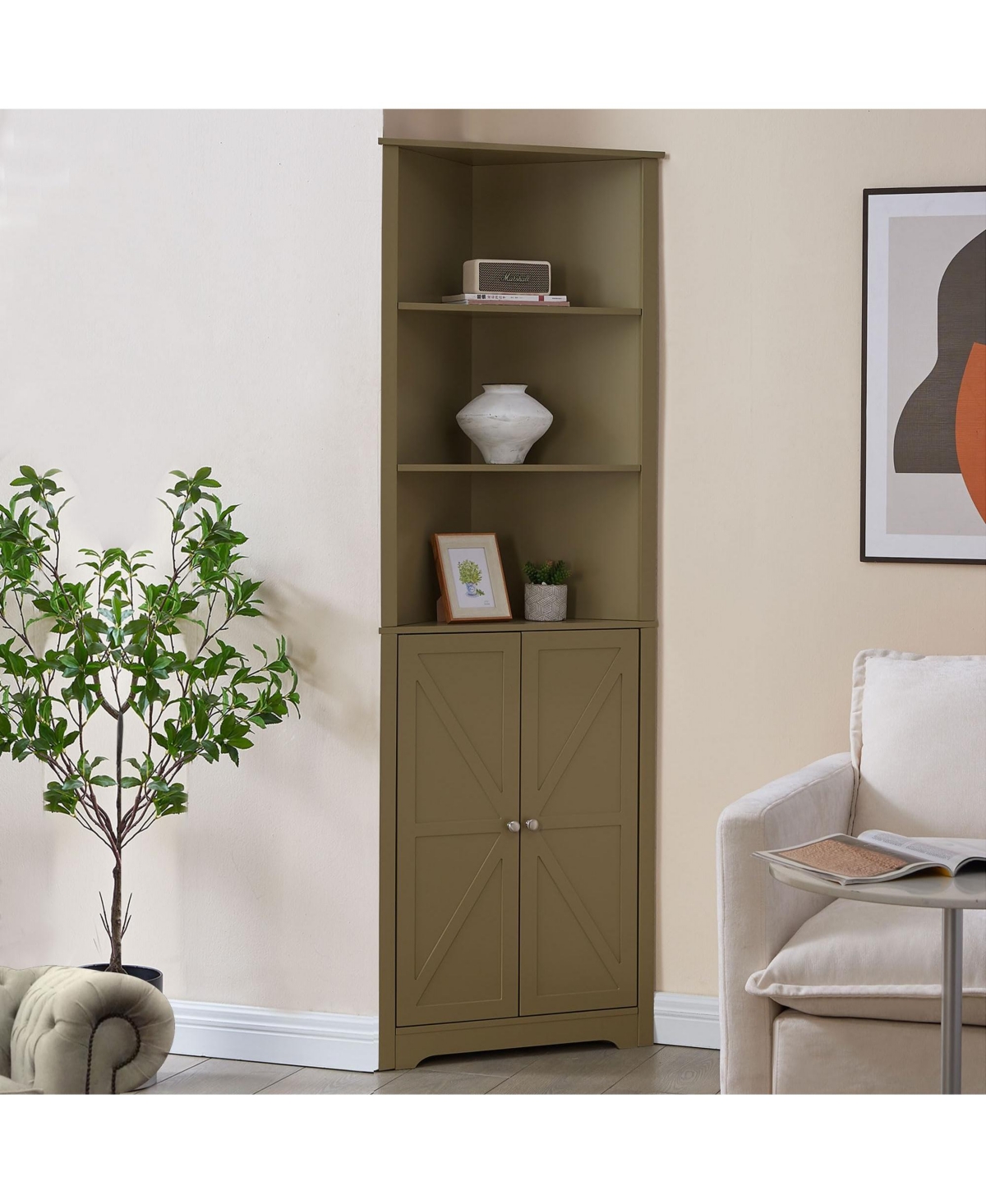 Click here for Kings Brand Furniture Tall Wooden Corner Cabinet w... prices