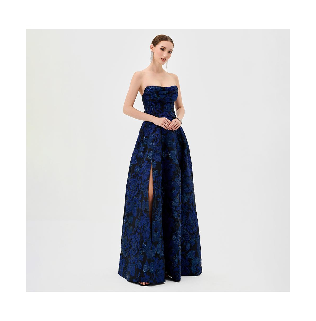 Click here for Bariano Womens Zafiya Strapless Ball Gown - Navy prices