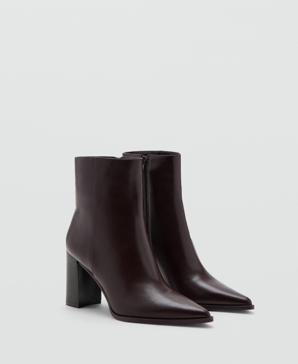 Click here for Mango Womens Block Heel Ankle Boots - Chocolate prices