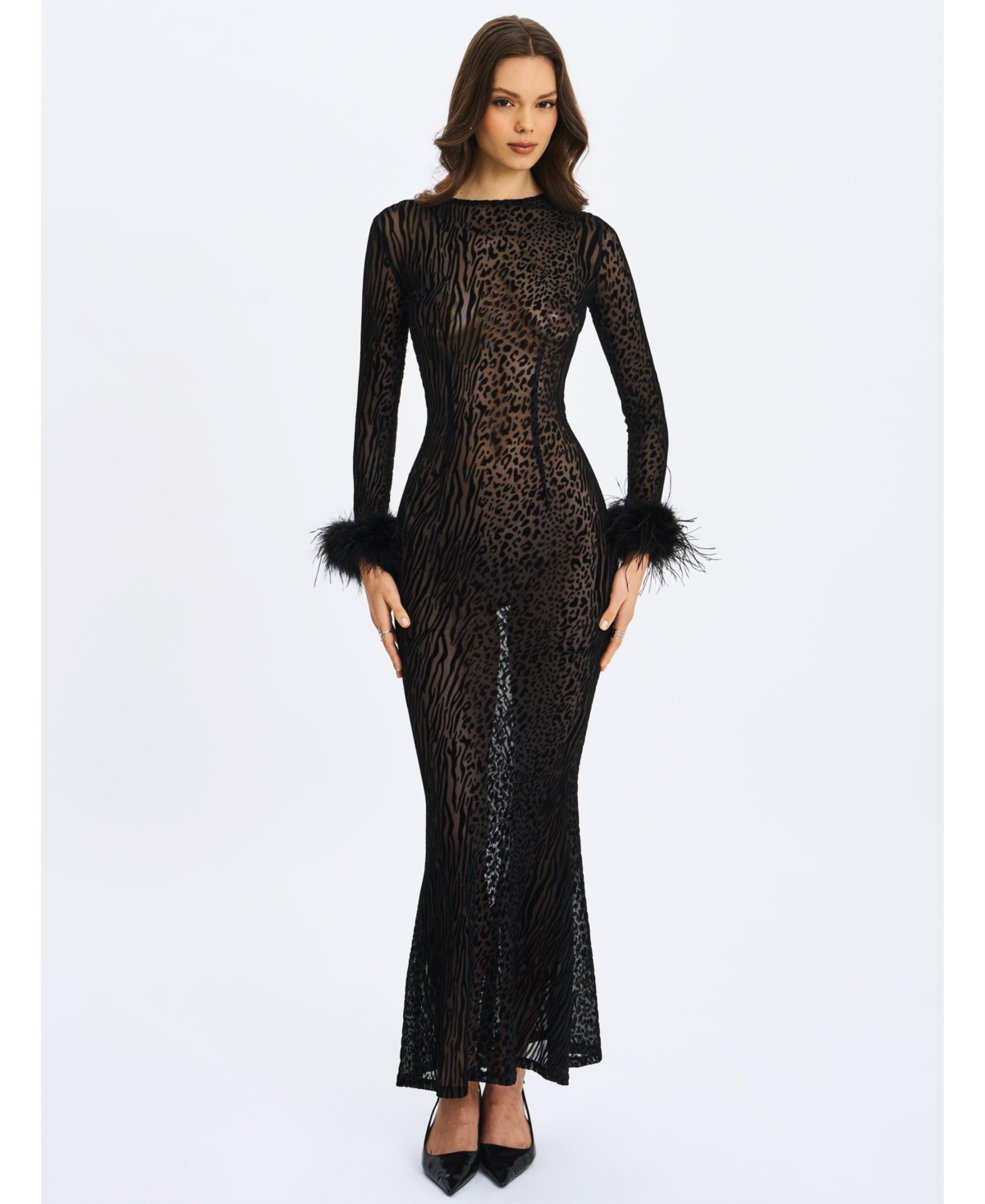 Click here for Miss Circle Womens Patricia Black Leopard Burnout... prices