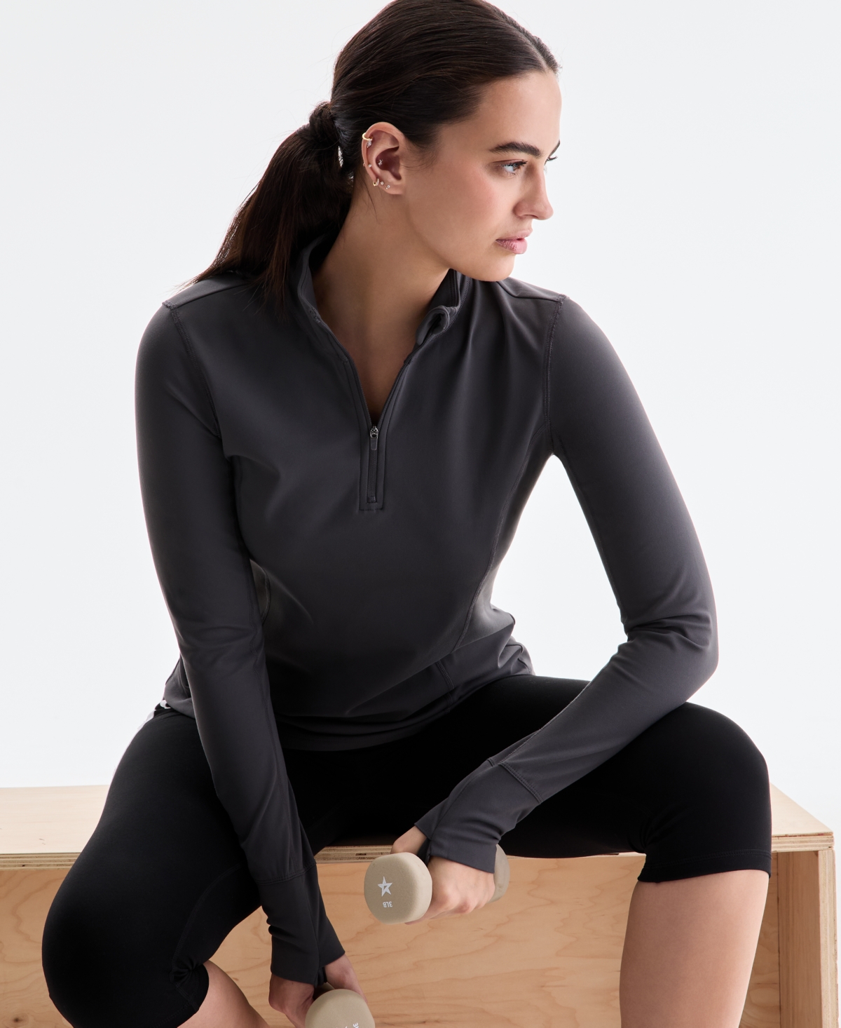 Click here for Id Ideology Womens Studio Quarter-Zip Pullover Top... prices