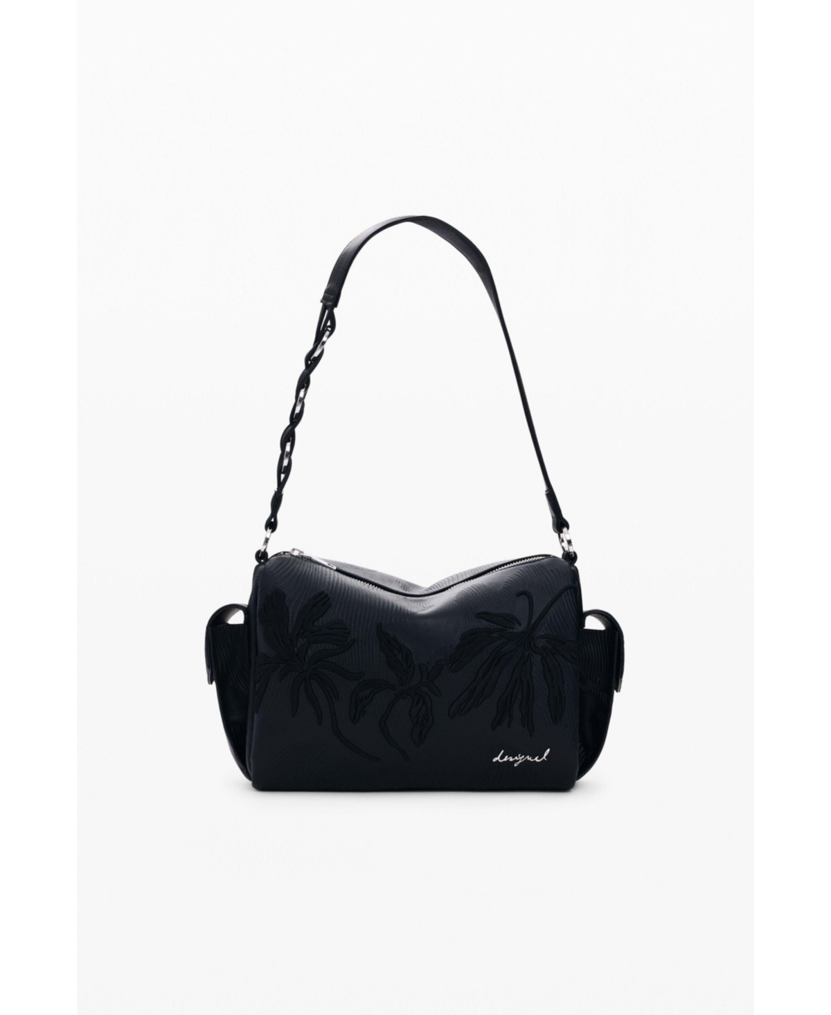 Click here for Desigual Womens Medium Bag embroidered charms - Bl... prices