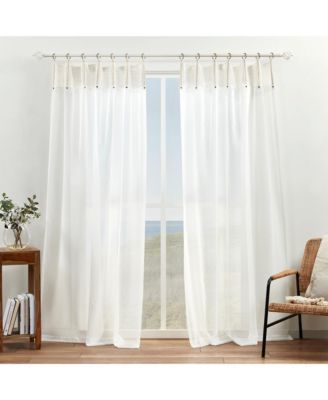 Click here for Exclusive Home Hawkins Natural Sheer Ring Top Curt... prices