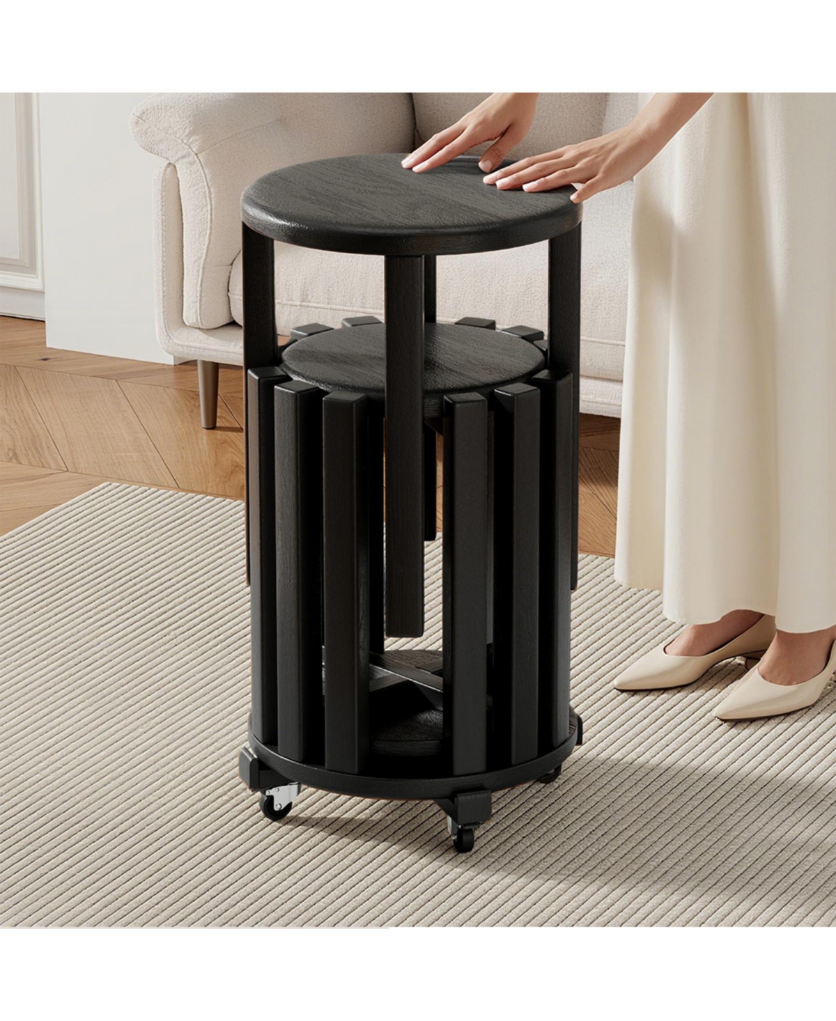 Click here for Streamdale Solid Wood Stackable Stools (Set of 4)... prices