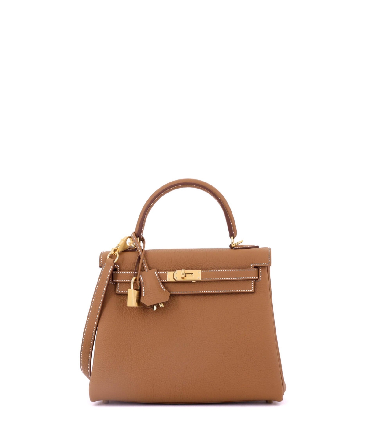 Click here for Pre-Owned HERMES Kelly 25 Handbag Brown Togo with... prices