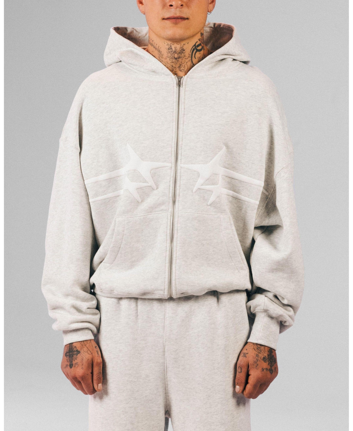 Click here for Loiter Mens Celestial Full Zip Hoodie Light Grey M... prices