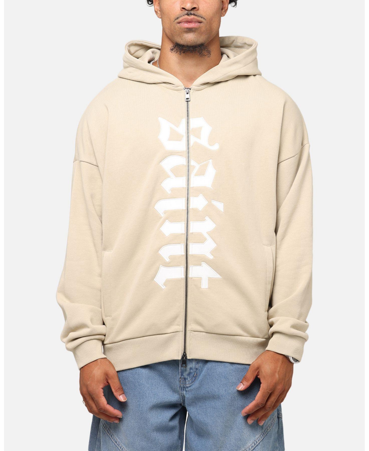 Click here for Saint Morta Mens Gothic Distressed Zip Hoodie prices