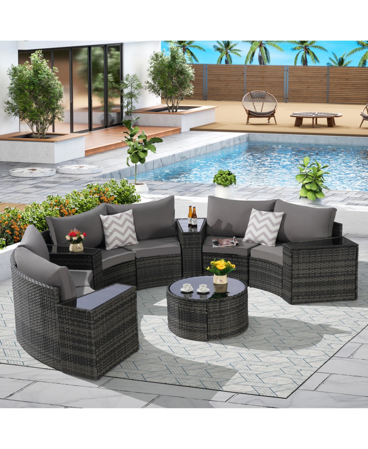 Click here for Streamdale Furniture 11-pc Half-Moon Patio Set  Se... prices