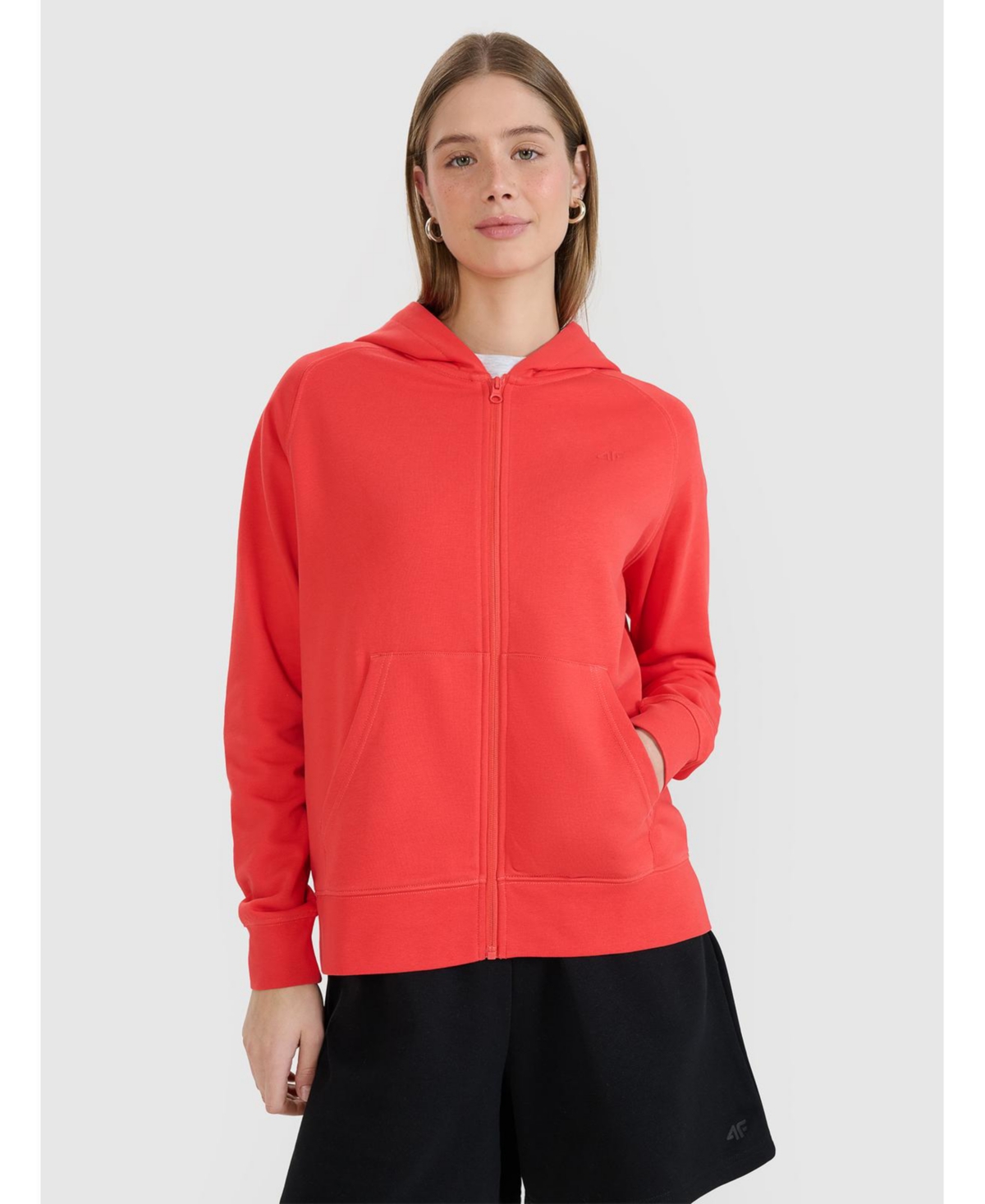 Click here for 4F Womens Zip-Up Hoodie - Red prices