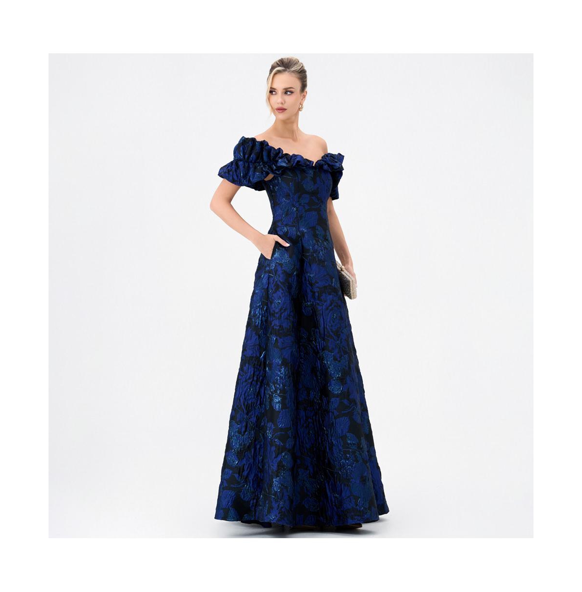 Click here for Bariano Womens Maliyah Off Shoulder Gown - Navy prices