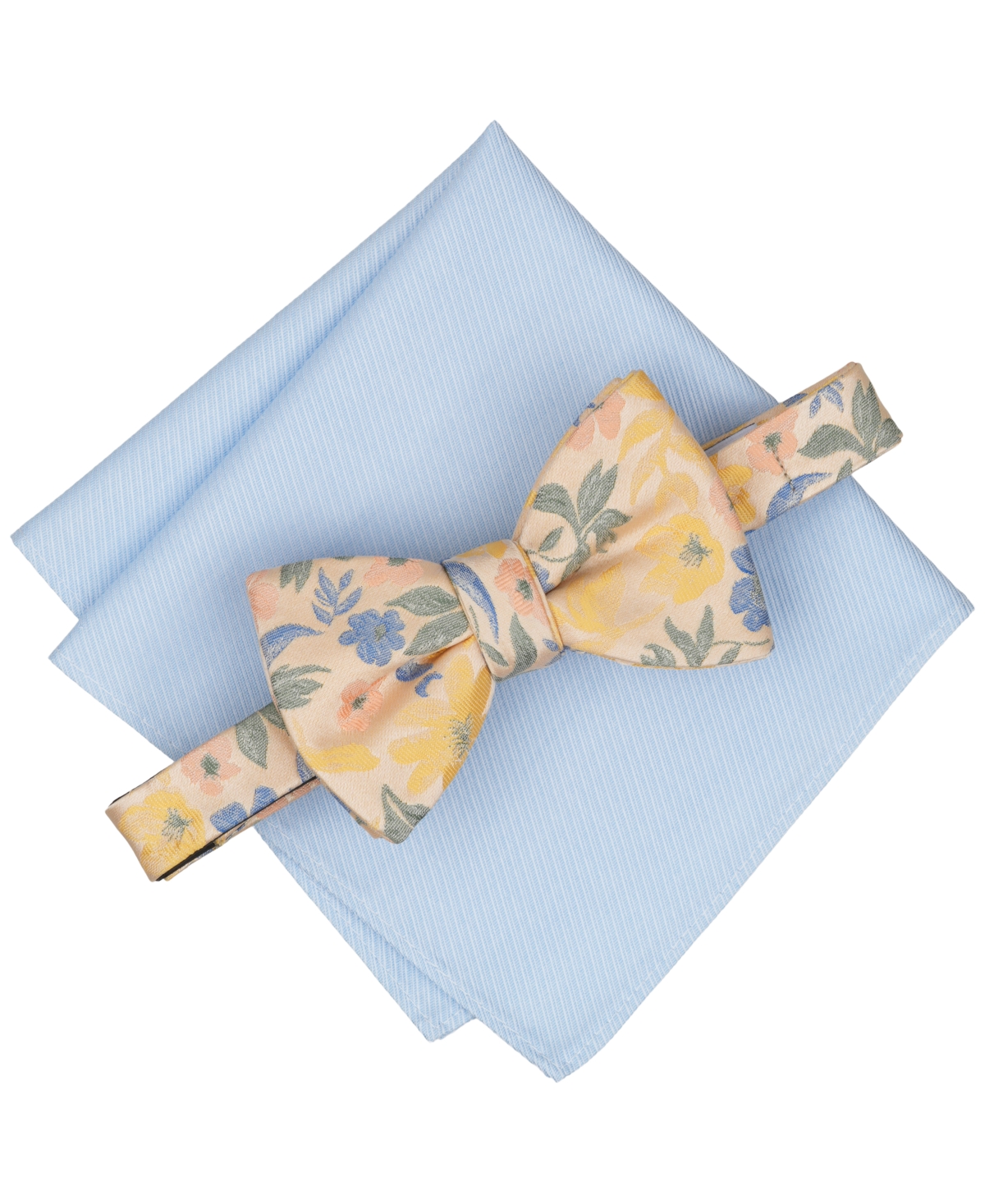 Click here for Bar Iii Mens Newell Floral Print Bow Tie and Pocke... prices