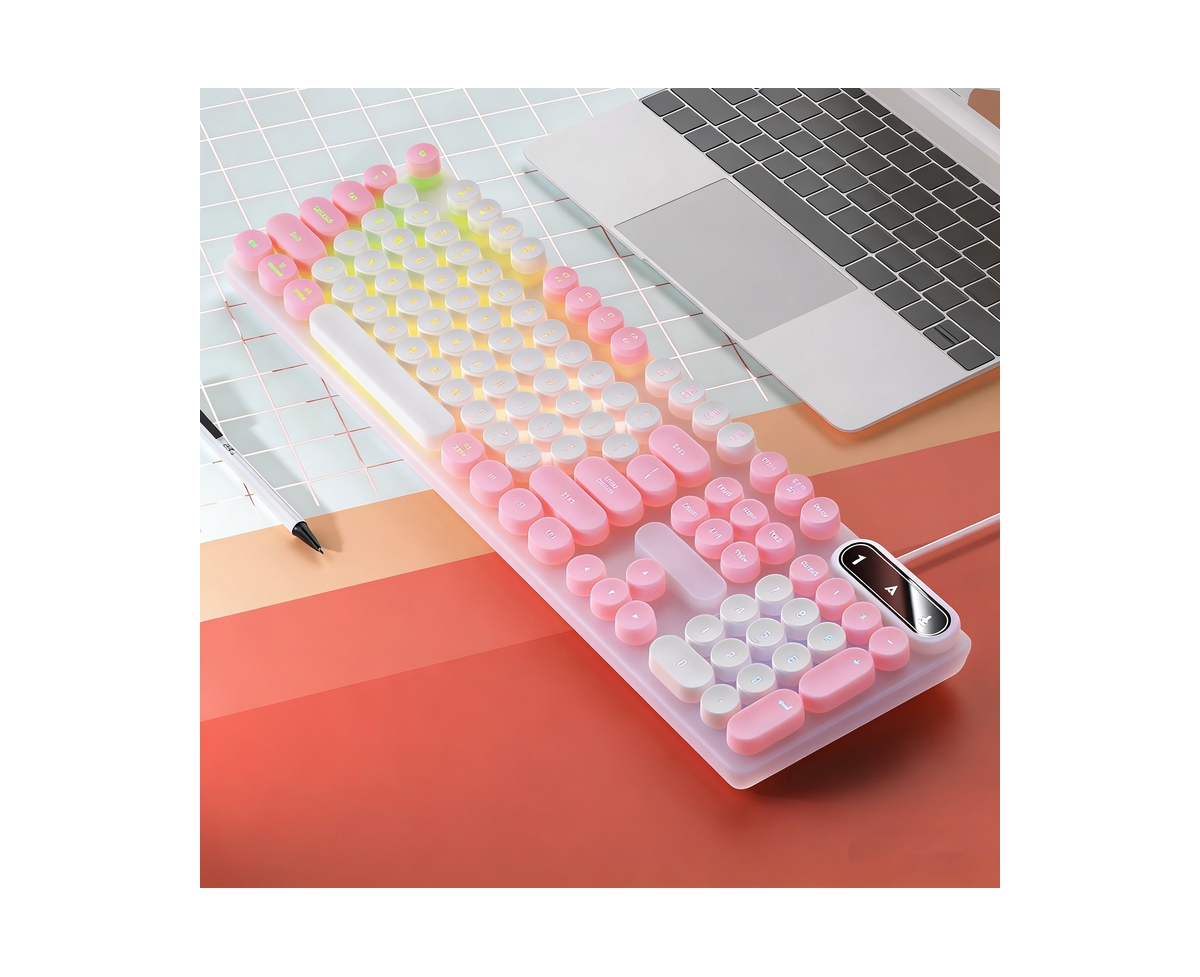 Click here for Risokeys White & Pink Mechanical Gaming Keyboard... prices