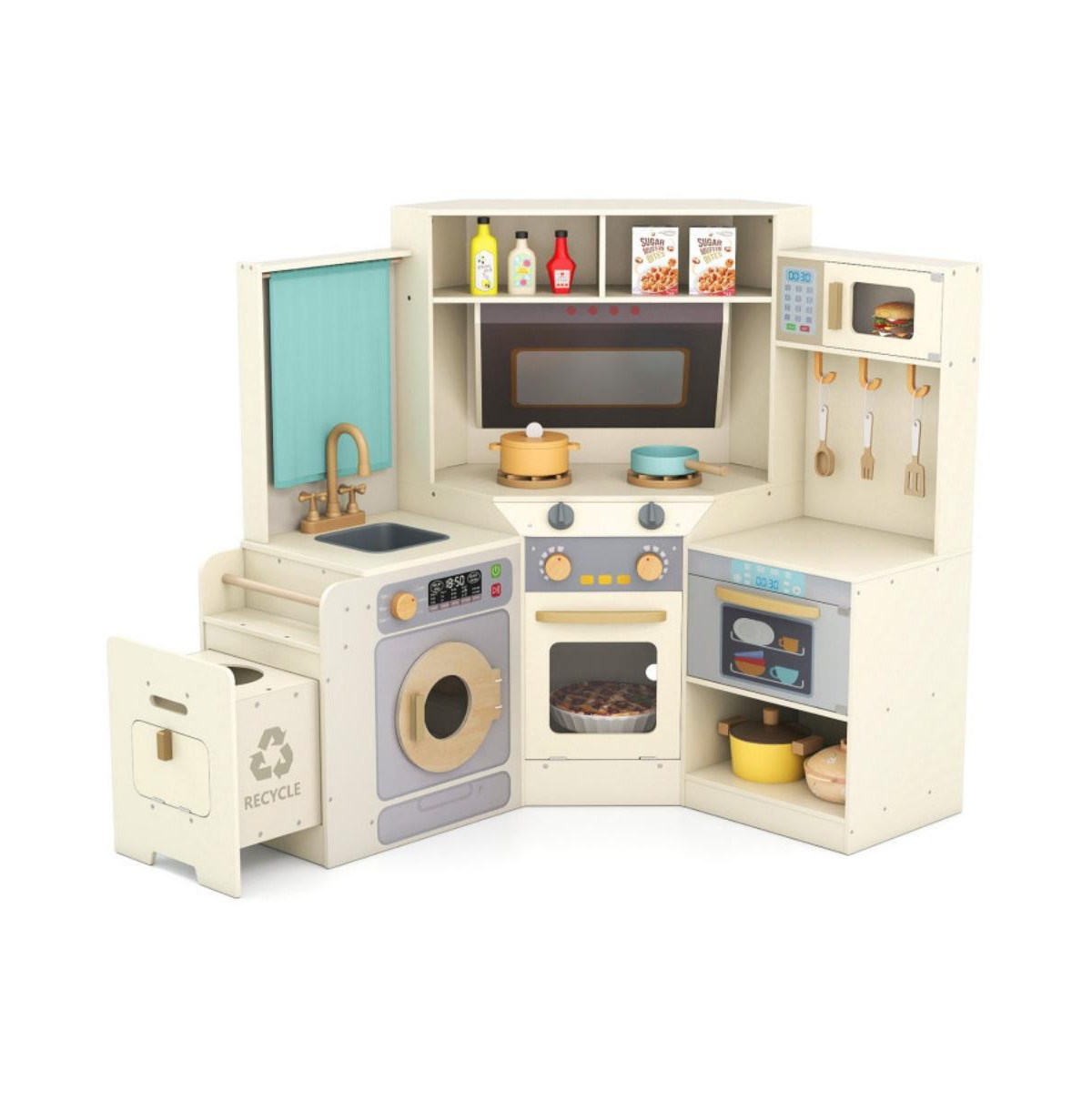 Click here for Hongge Kids Corner Wooden Play Kitchen with Realis... prices