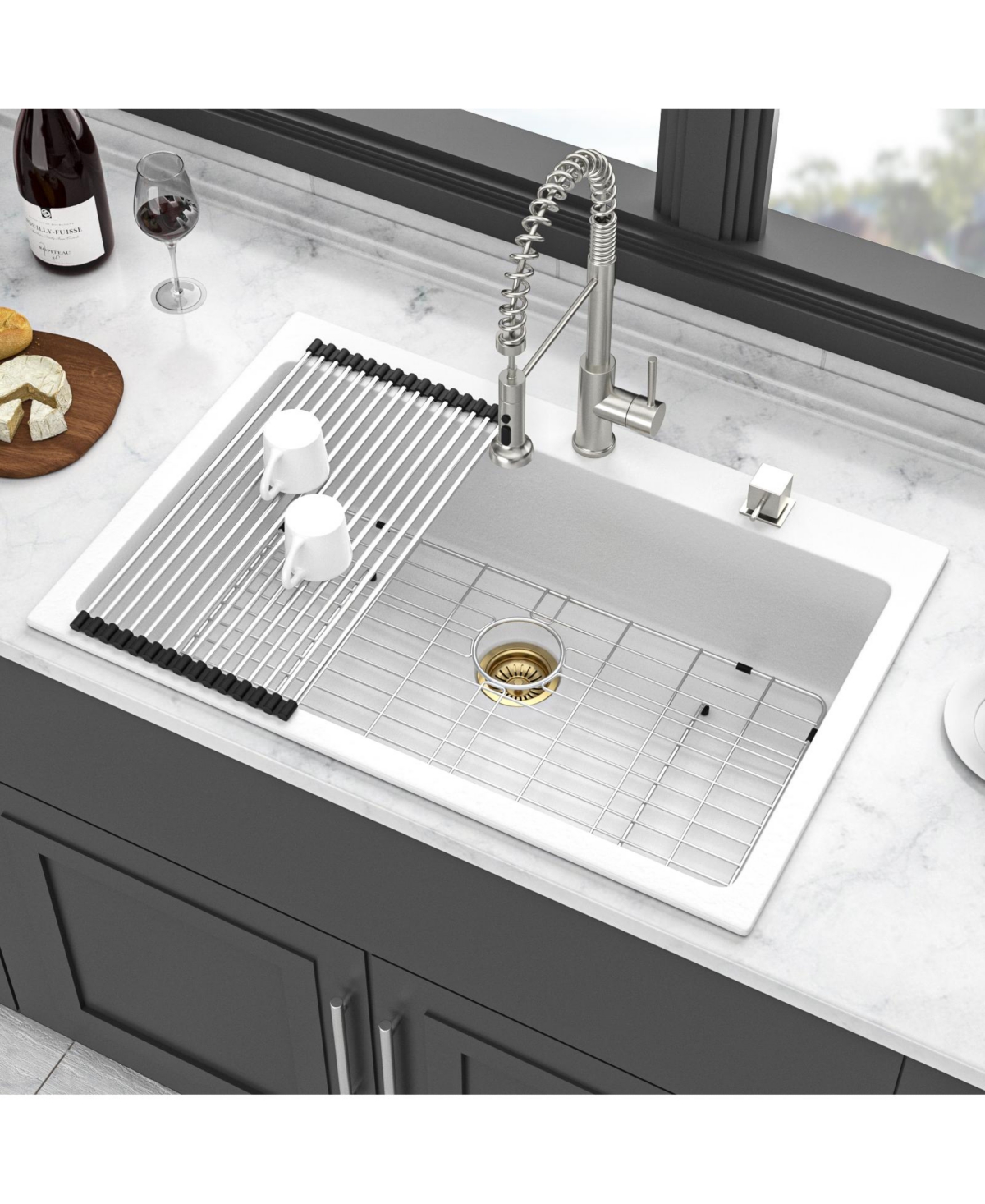 Click here for flynama Granite Composite Drop-in Quartz Kitchen S... prices