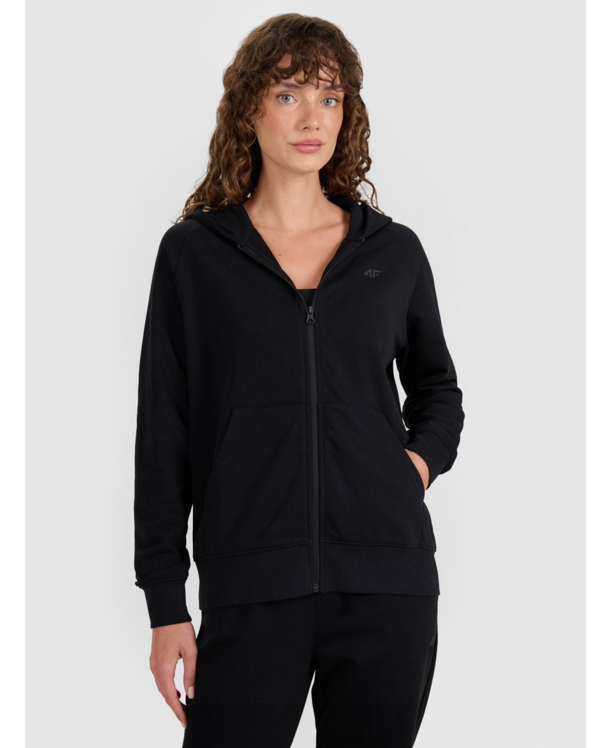 Click here for 4F Womens Zip-Up Hoodie - Black prices