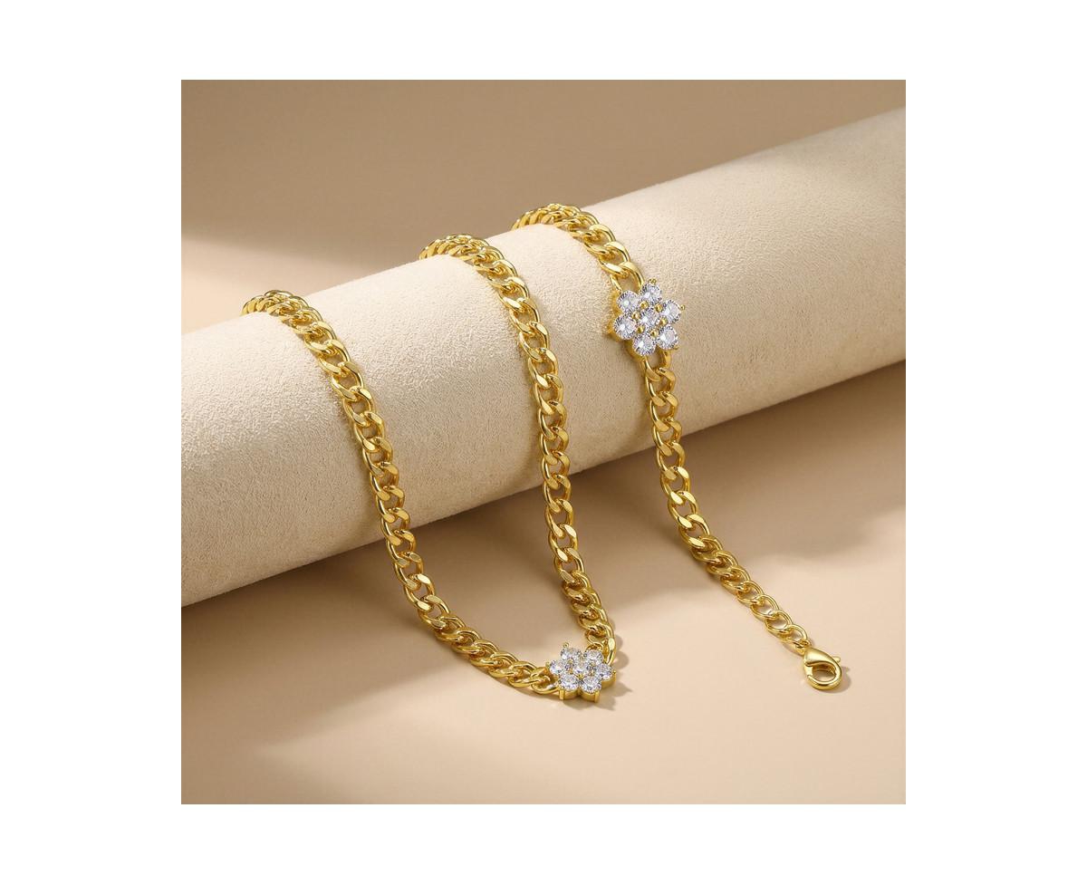 Click here for Rachel Glauber 14k Gold Plated Chain Jewelry Set w... prices