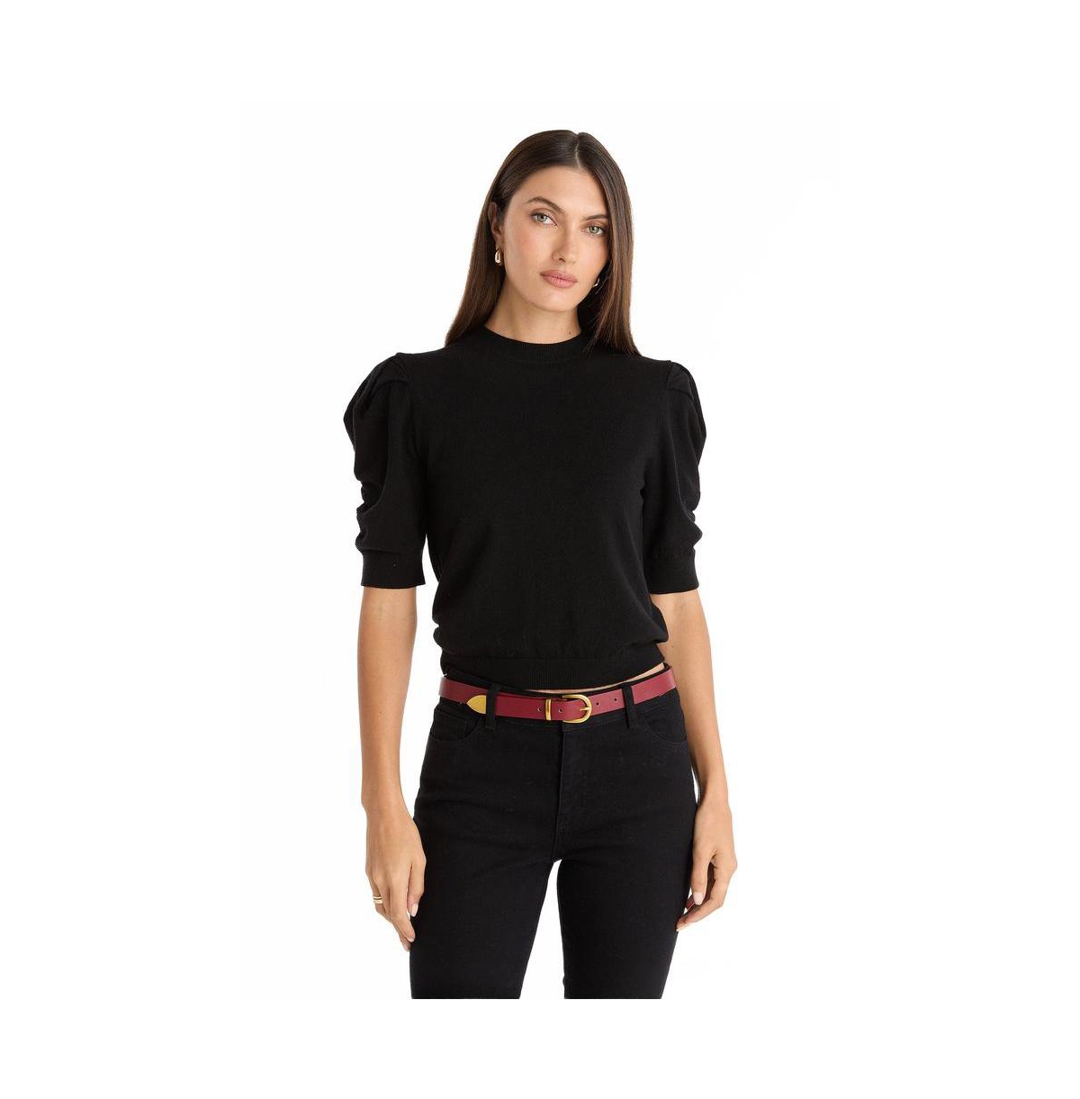 Click here for The Noli Shop Womens Sylvie Knit Top - Black - Bla... prices