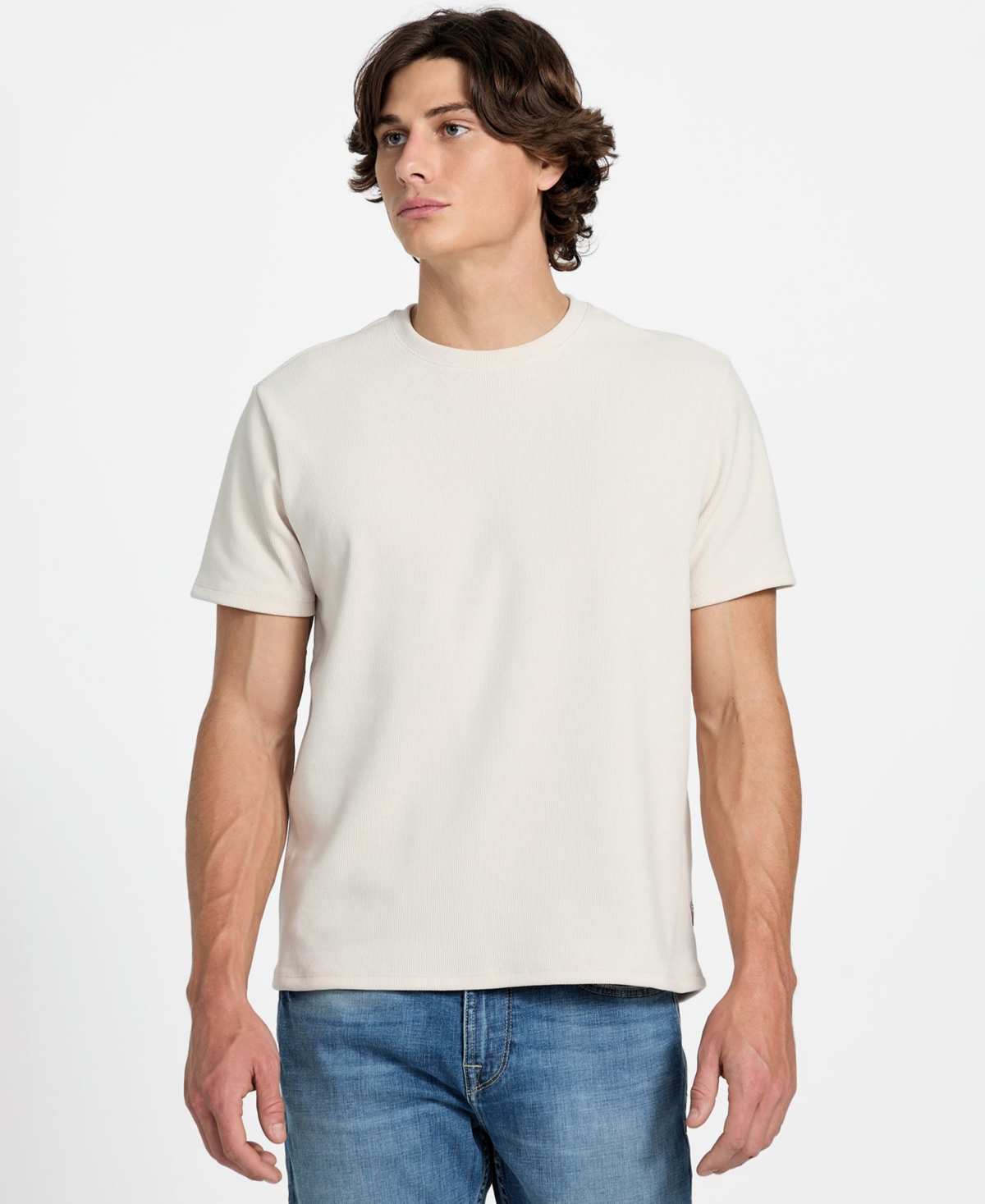 Click here for Guess Mens Hawkins Triangle Crewneck T-Shirt - Whi... prices