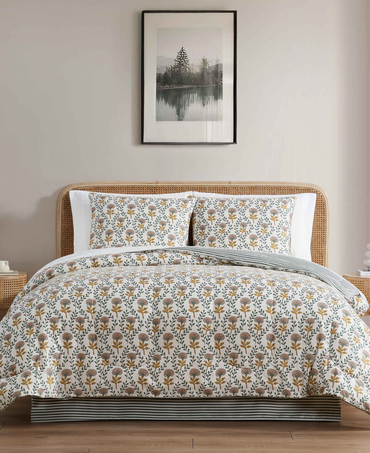 Click here for Macys Ameena Reversible 8-Pc. Comforter Sets - Gre... prices